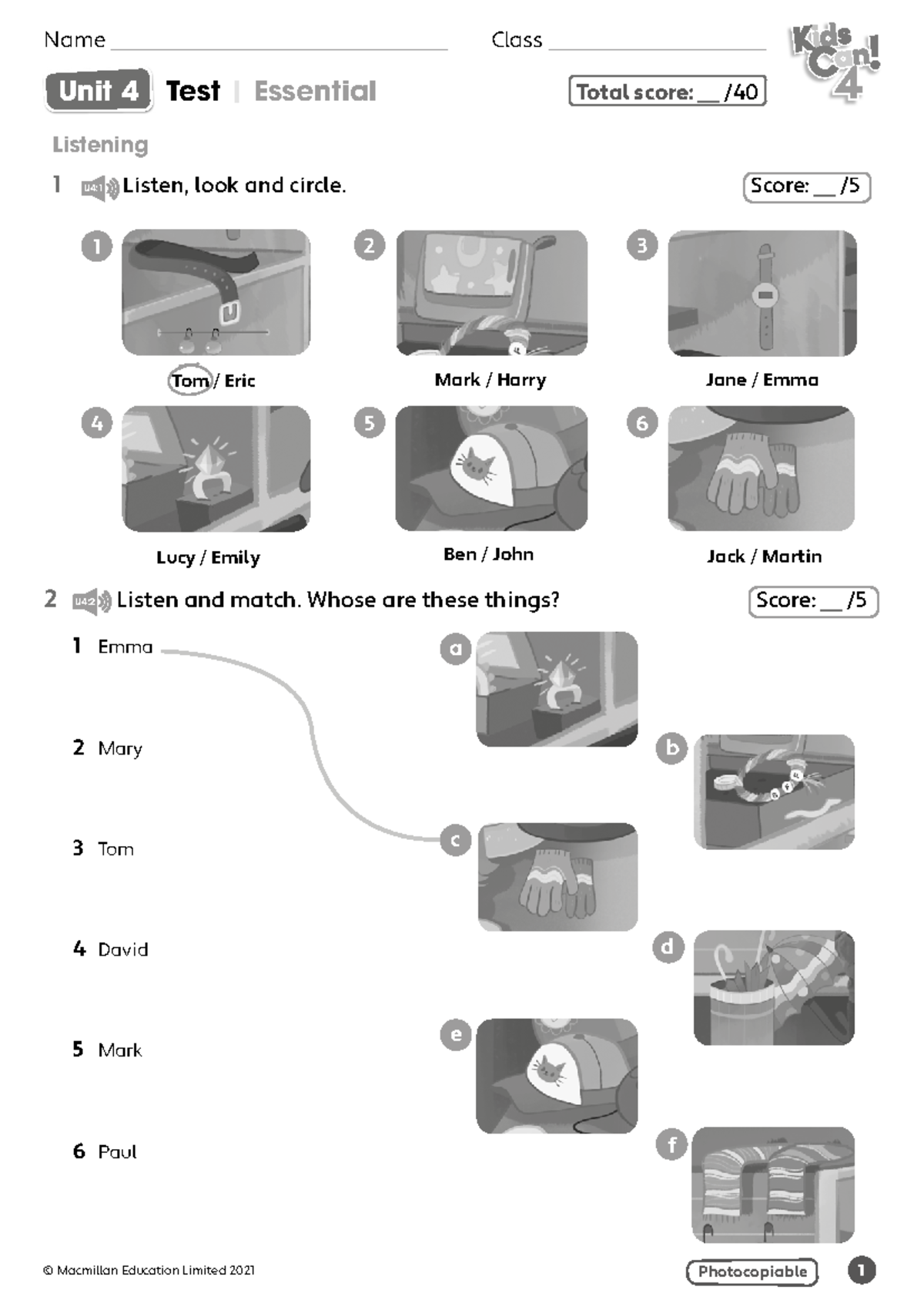 KC4 Sample Tests Unit 4: Listening, Reading & Writing Activities - Studocu