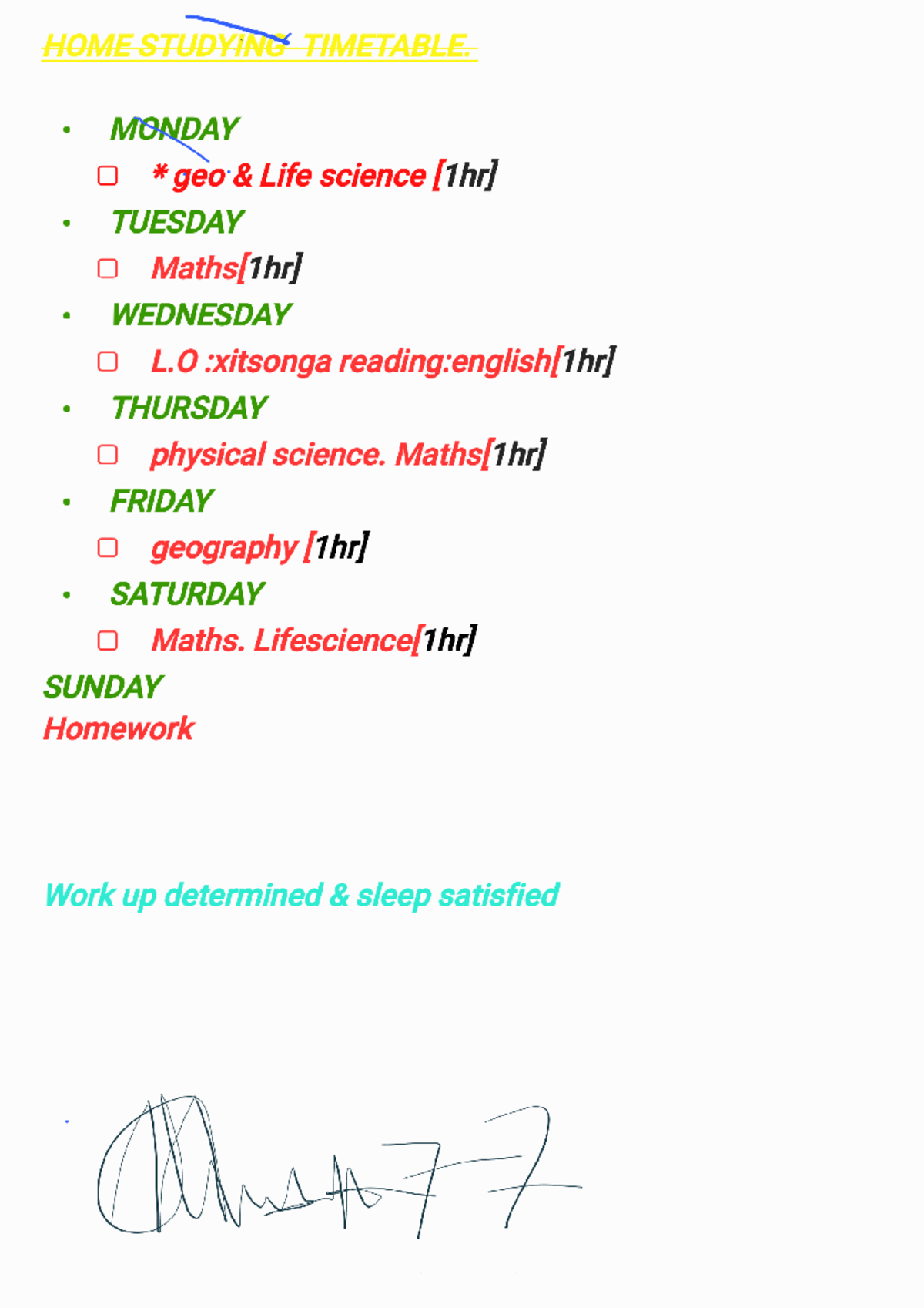 100 ways of studying - Timetable to help you study - HOME STUDYING ...