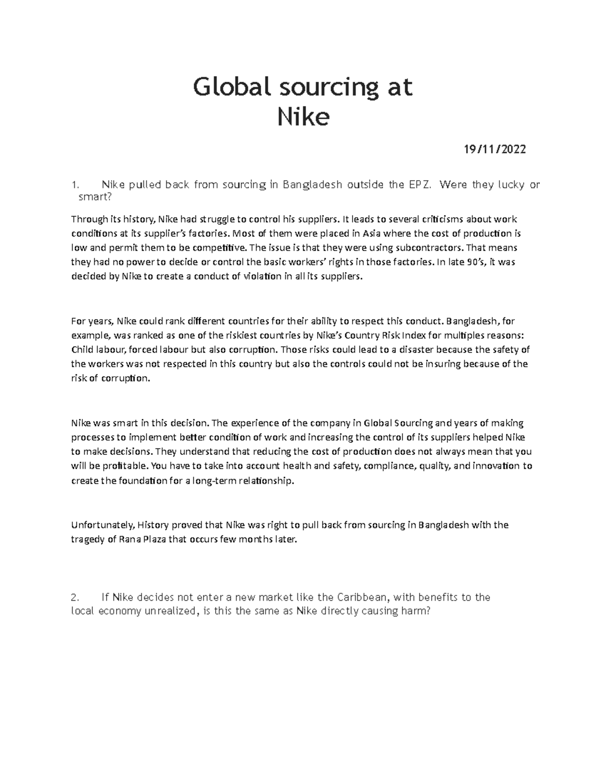 Nike Case Study: Global Sourcing Challenges & Strategies (TEAM Miami ...