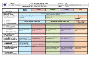 DLL TLE-ICT WEEK 2 - DAILY LESSON PLAN FOR ICT 6 - GRADE 1 to 12 DAILY LESSON LOG School ...