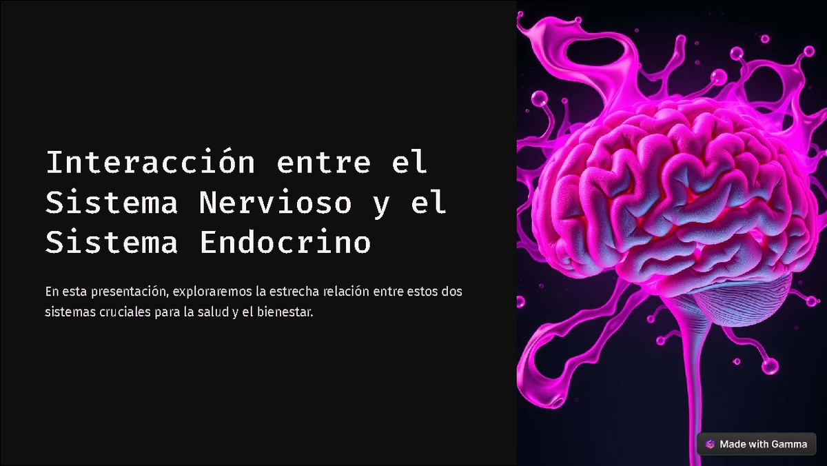 Interacción entre el Sistema Nervioso y Endocrino: Claves para la Salud - Studocu