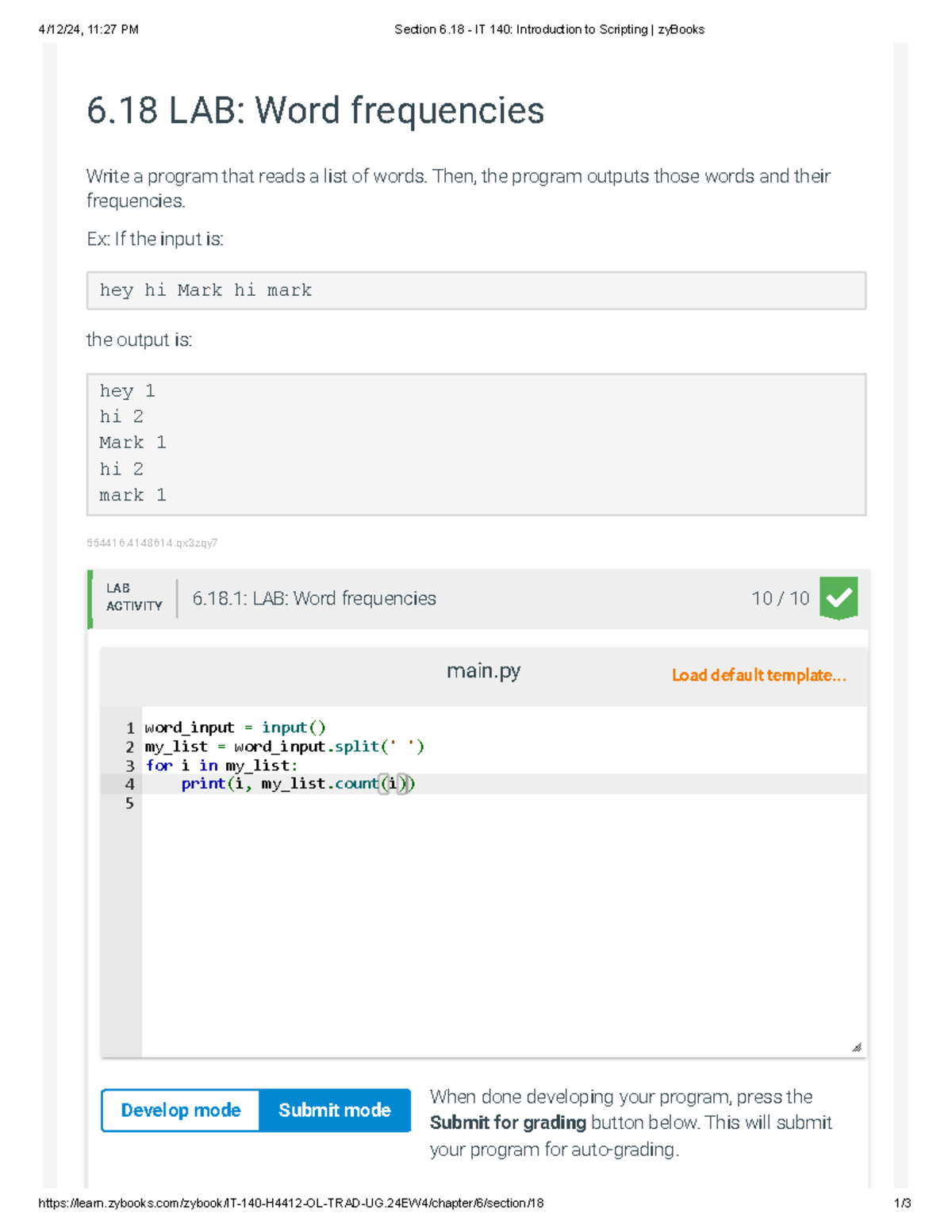 LAB 6.18: Word Frequency Analysis - IT 140 Scripting - Studocu