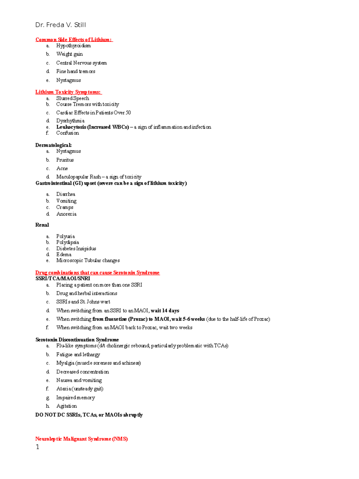 Lithium Toxicity, Serotonin Syndrome, and NMS: Key Symptoms & Effects ...