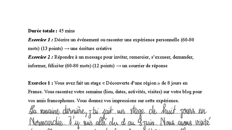 Exercices de Rédaction PE1 : Événements et Courrier Réponse - Studocu