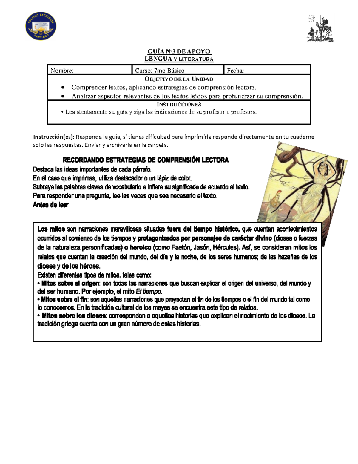 7mo Básico - Lengua y Literatura: Guía de Apoyo N°3 - Studocu