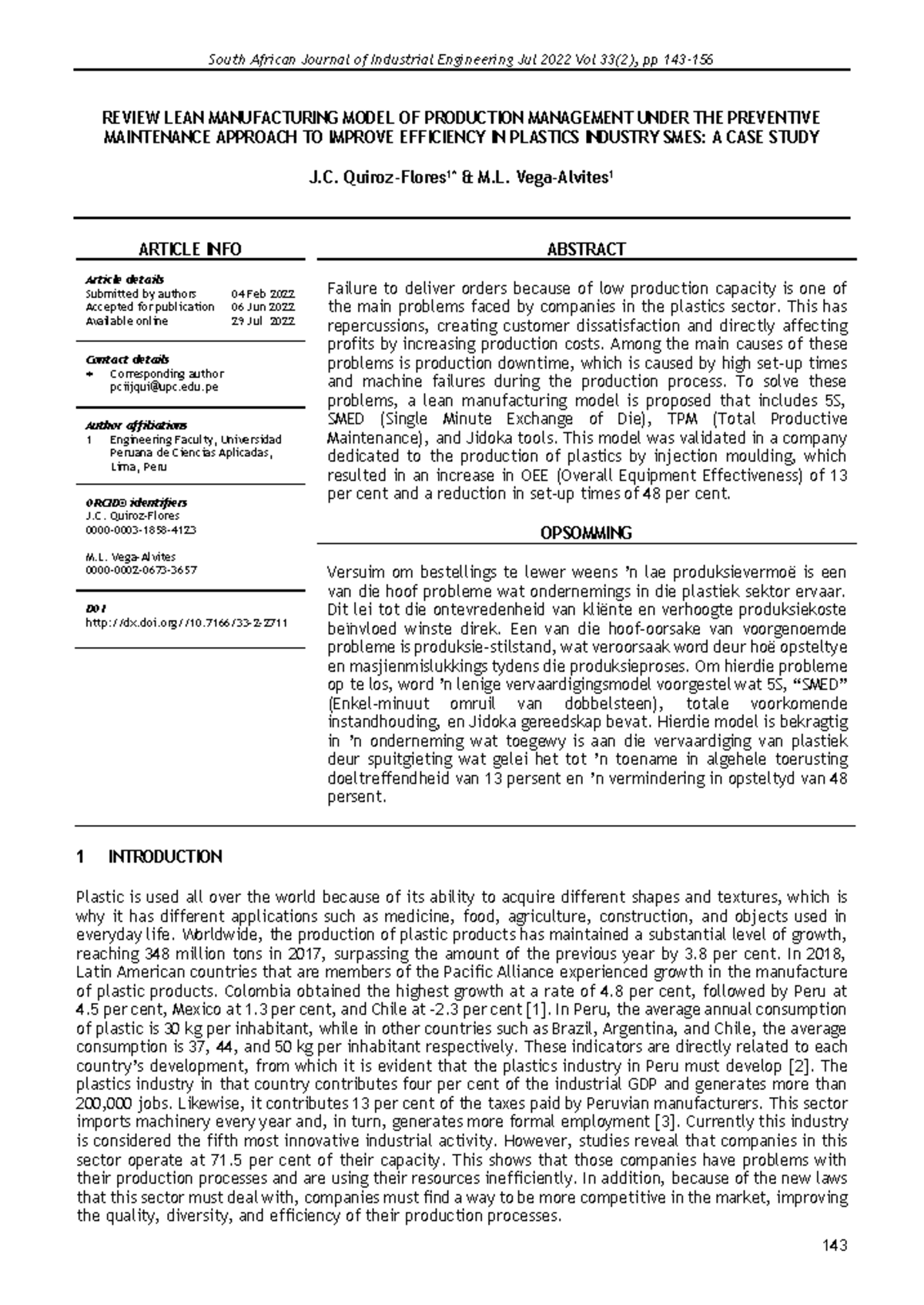 Lean Manufacturing Model for Production Management in Plastics SMEs: A ...