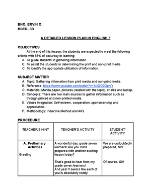 C.S in Survey OF Philippine Literature IN English - COURSE SYLLABUS IN ...