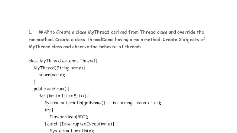 Lab 7 - MyThread and Employee Serialization Notes - Studocu