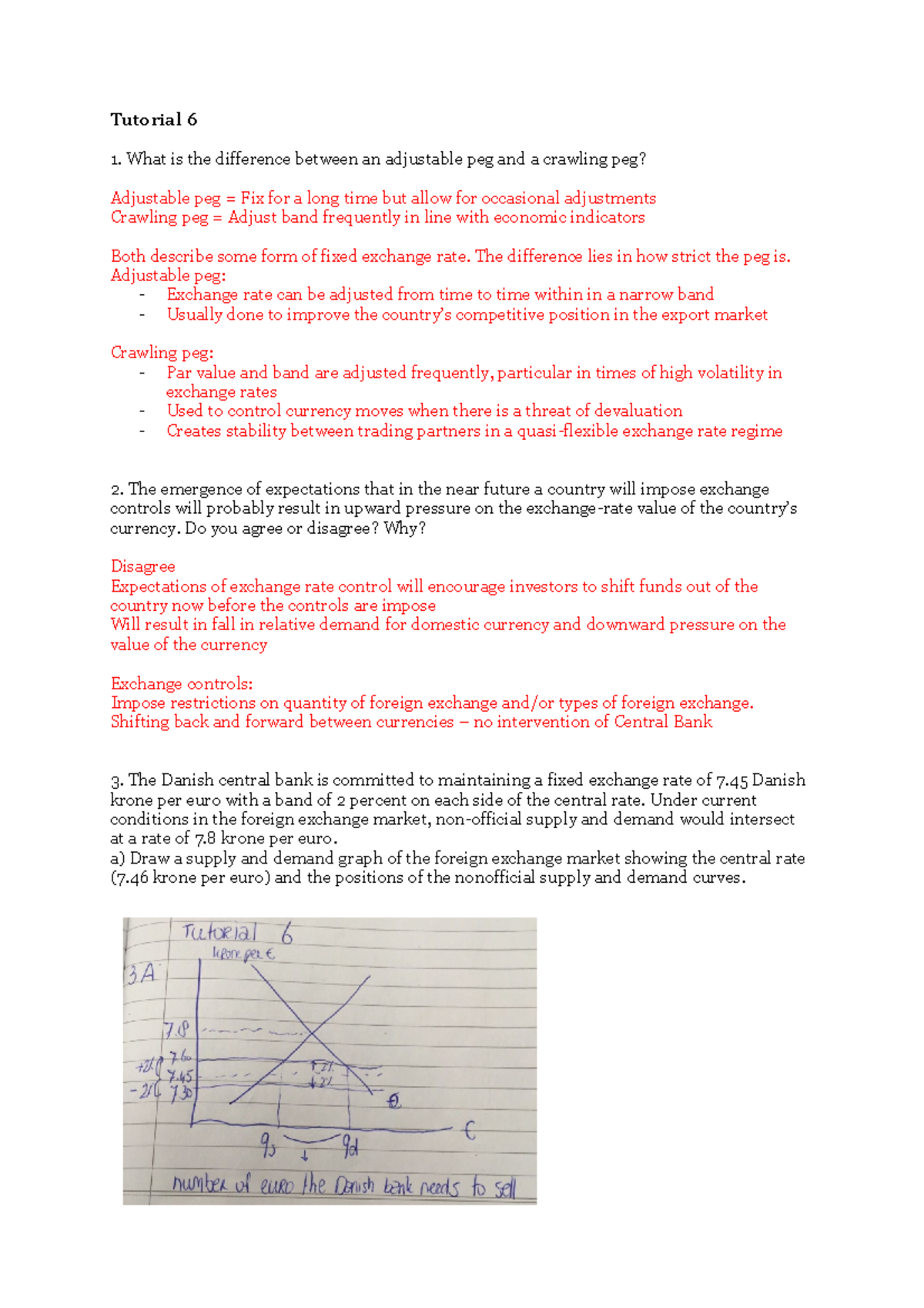 ECON 101: Tutorial Answers for Week 6 Exchange Rates and Investments ...