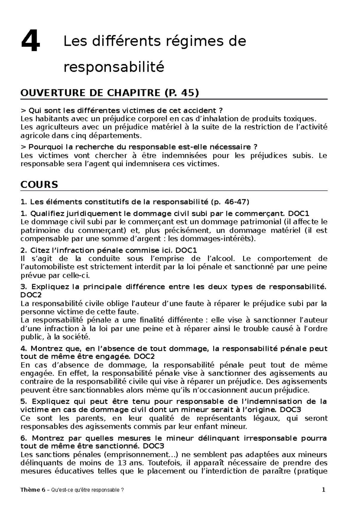 15793 DTECO - Chapitre 4 : Les Régimes de Responsabilité Expliqués ...