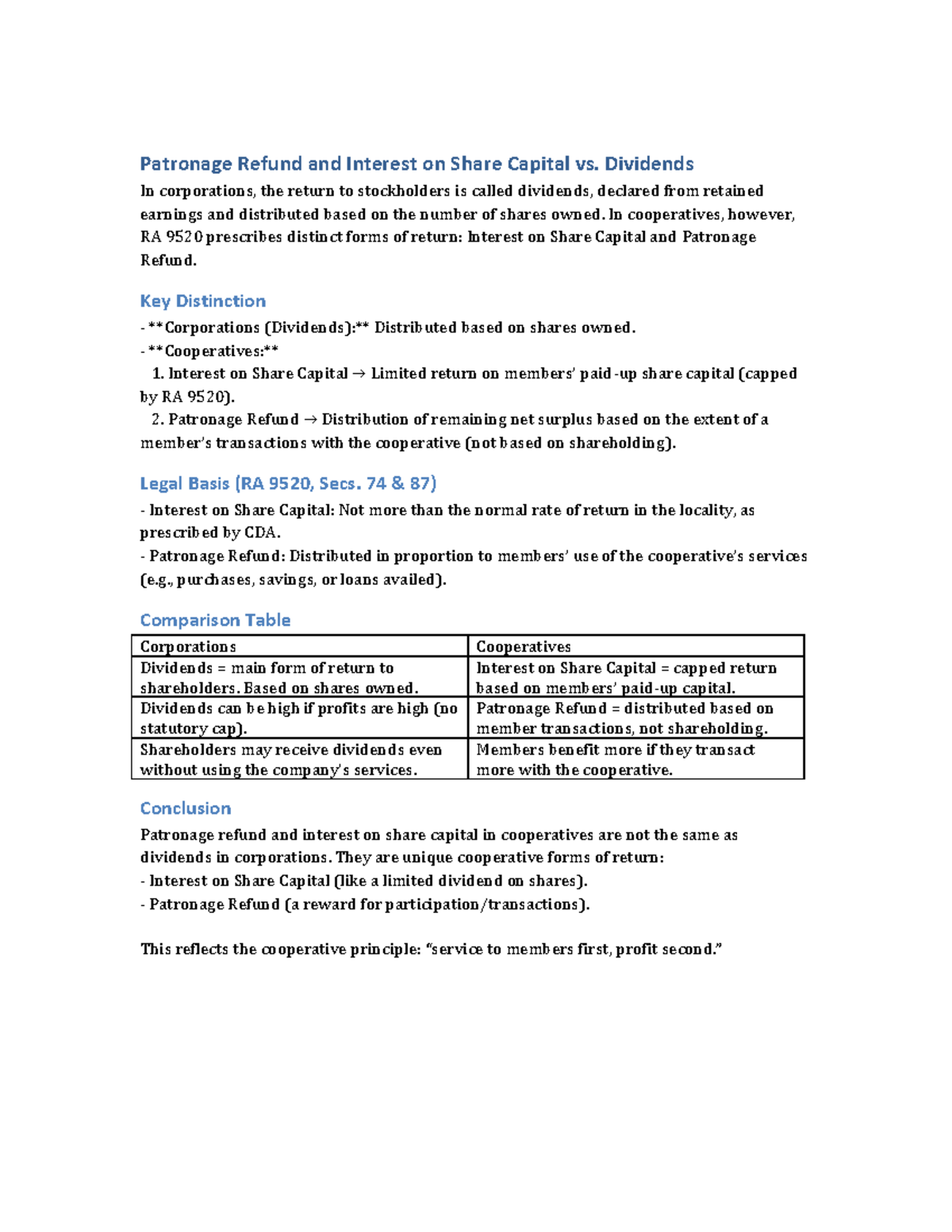7-Patronage Refund vs. Dividends: Key Distinctions in Cooperatives ...