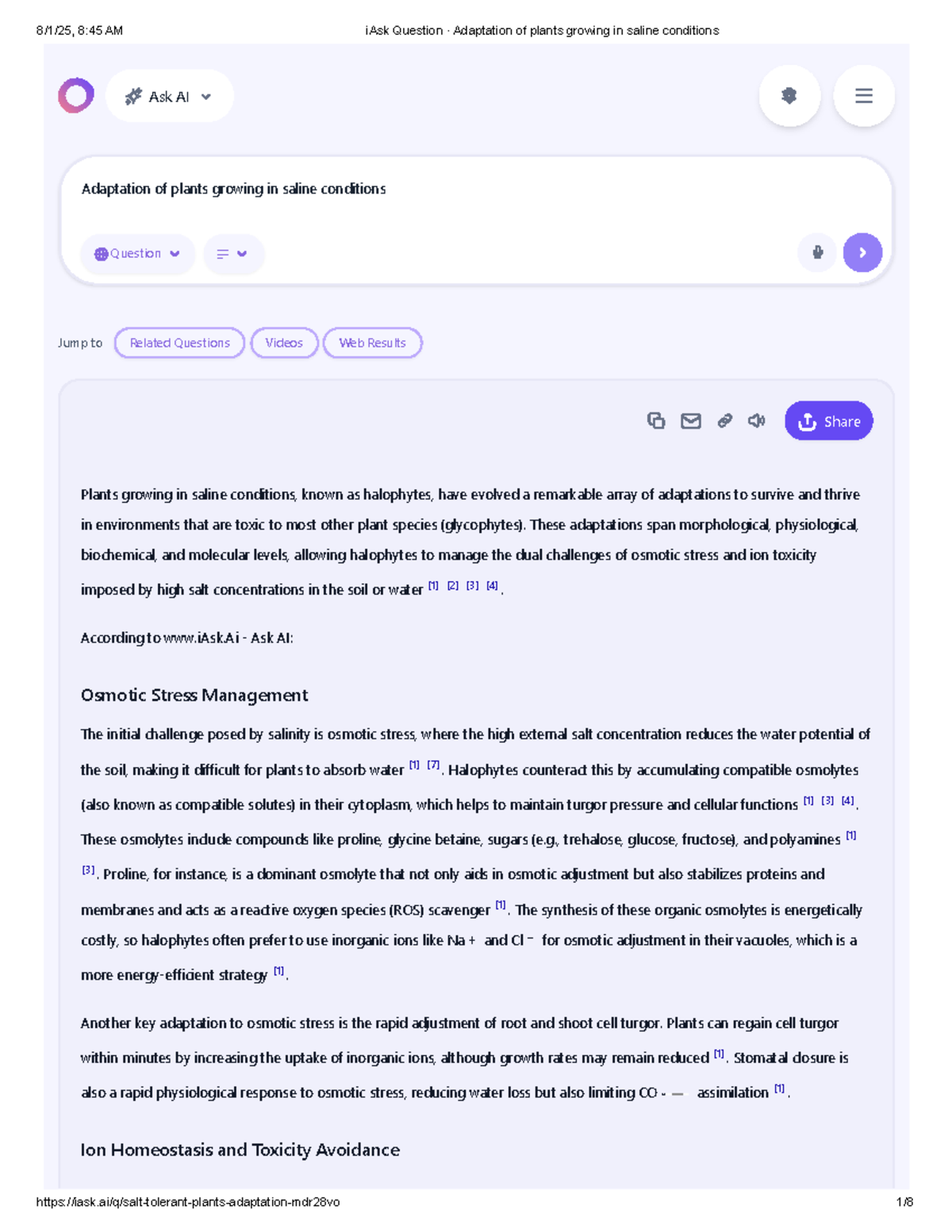 Adaptation of Plants in Saline Environments: Mechanisms and Strategies ...
