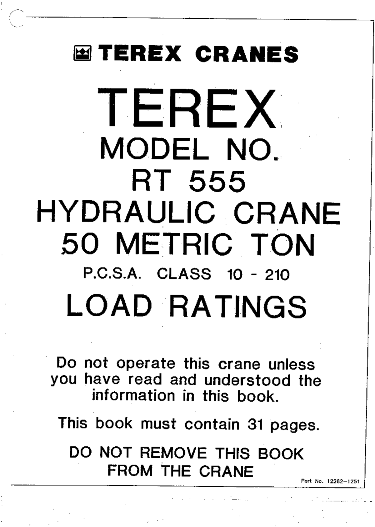 Tabla Capacidades RT555_parte uno - TEREX CRANES TEREX i MODEL NO. RT ...