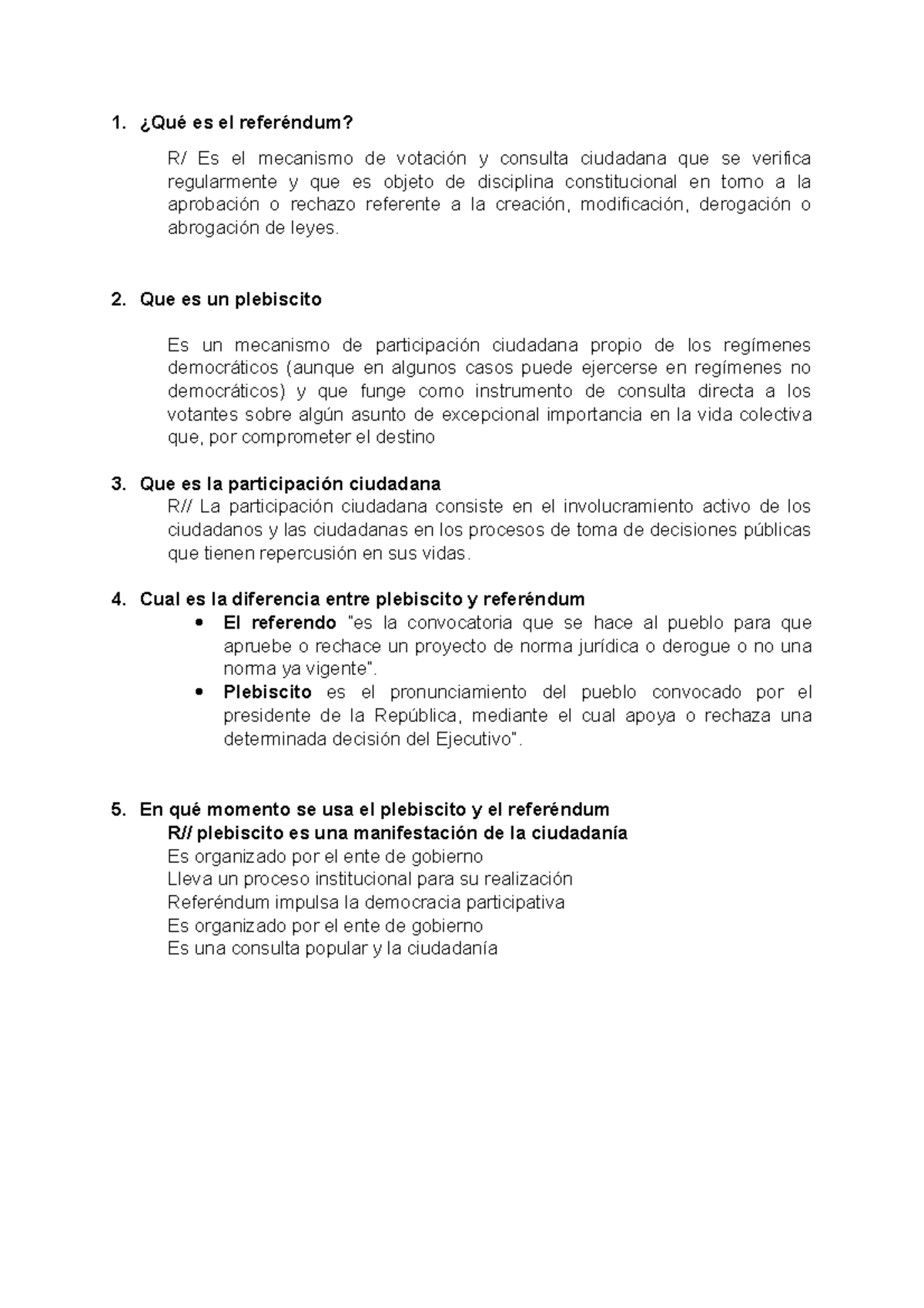 Qué es el referéndum - RESUMEN - ¿Qué es el referéndum? R/ Es el ...