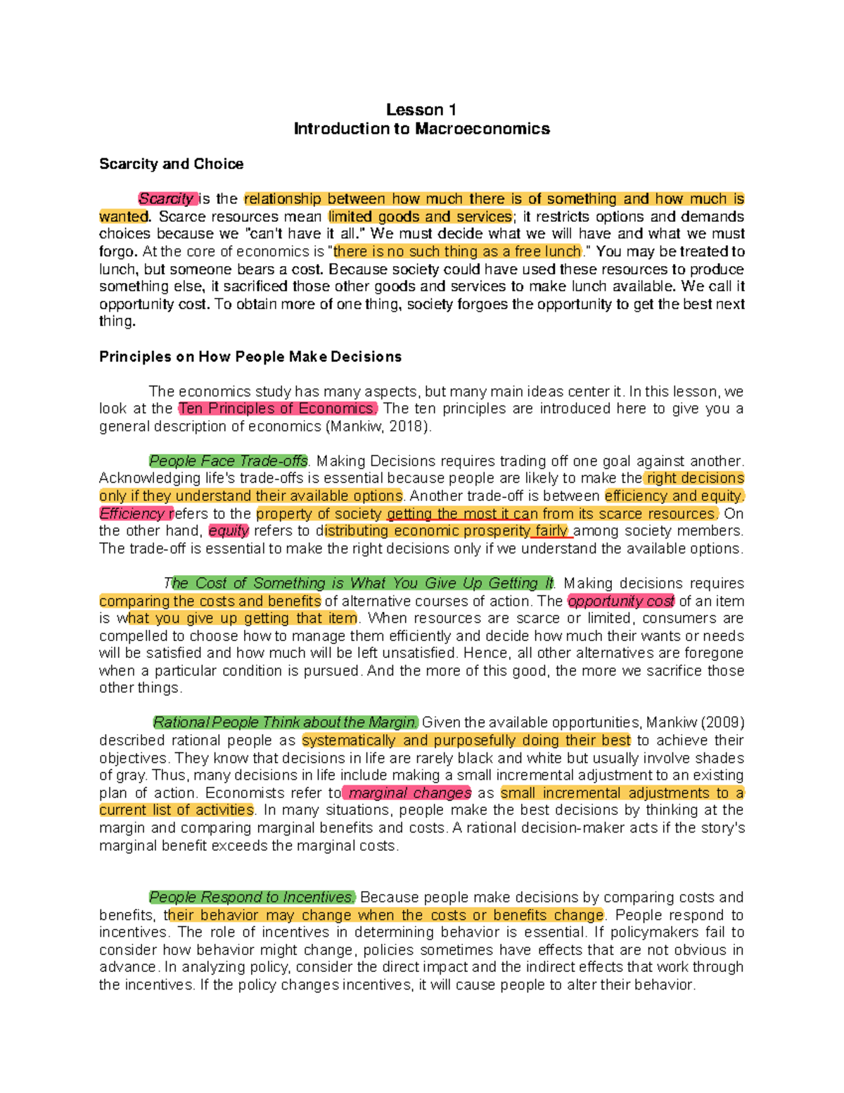 Lesson 1 Introduction to Macroeconomicd Part 1 - Lesson 1 Introduction ...
