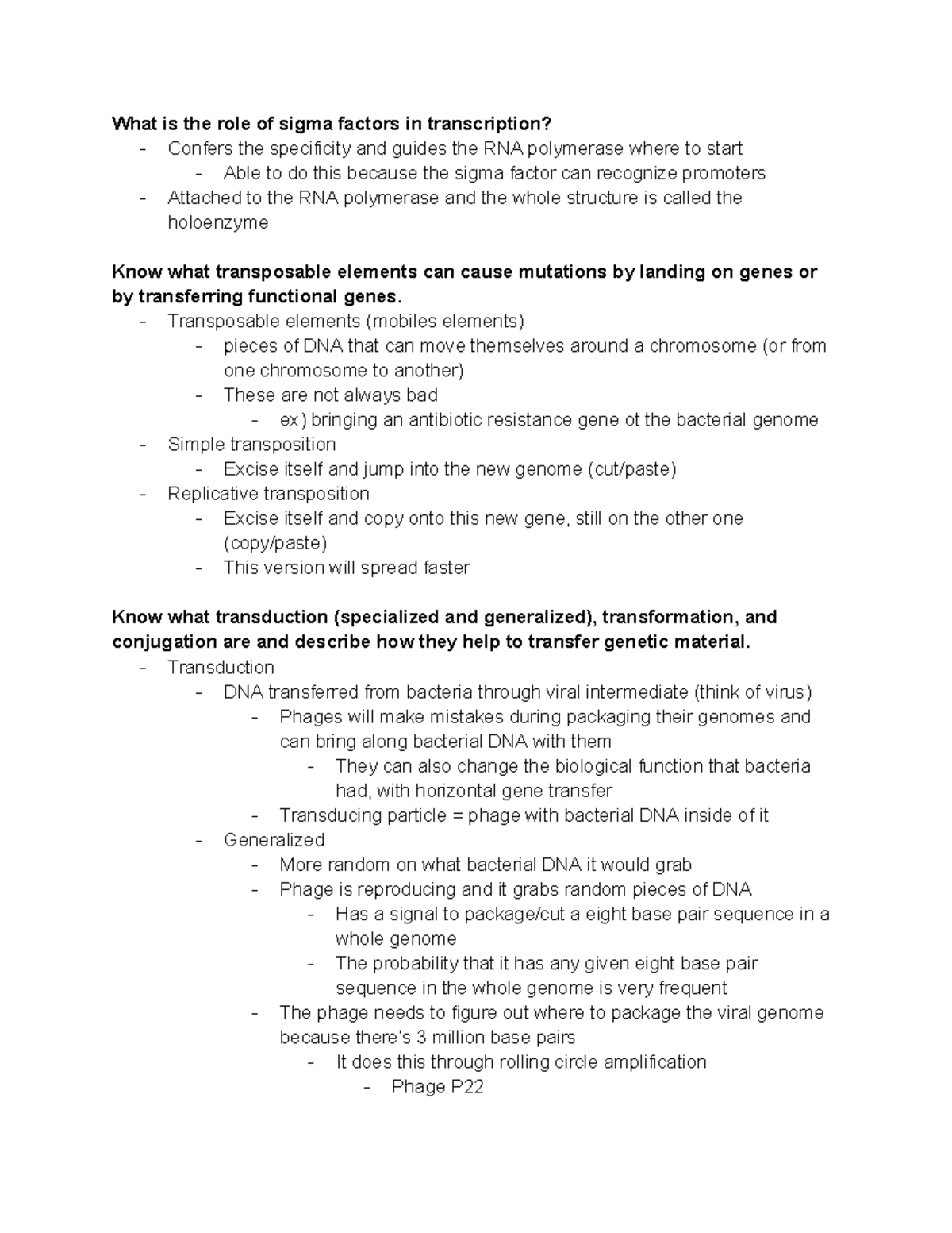 Midterm 2 Study Guide: Genetic Control & Mechanisms in Bacteria - Studocu