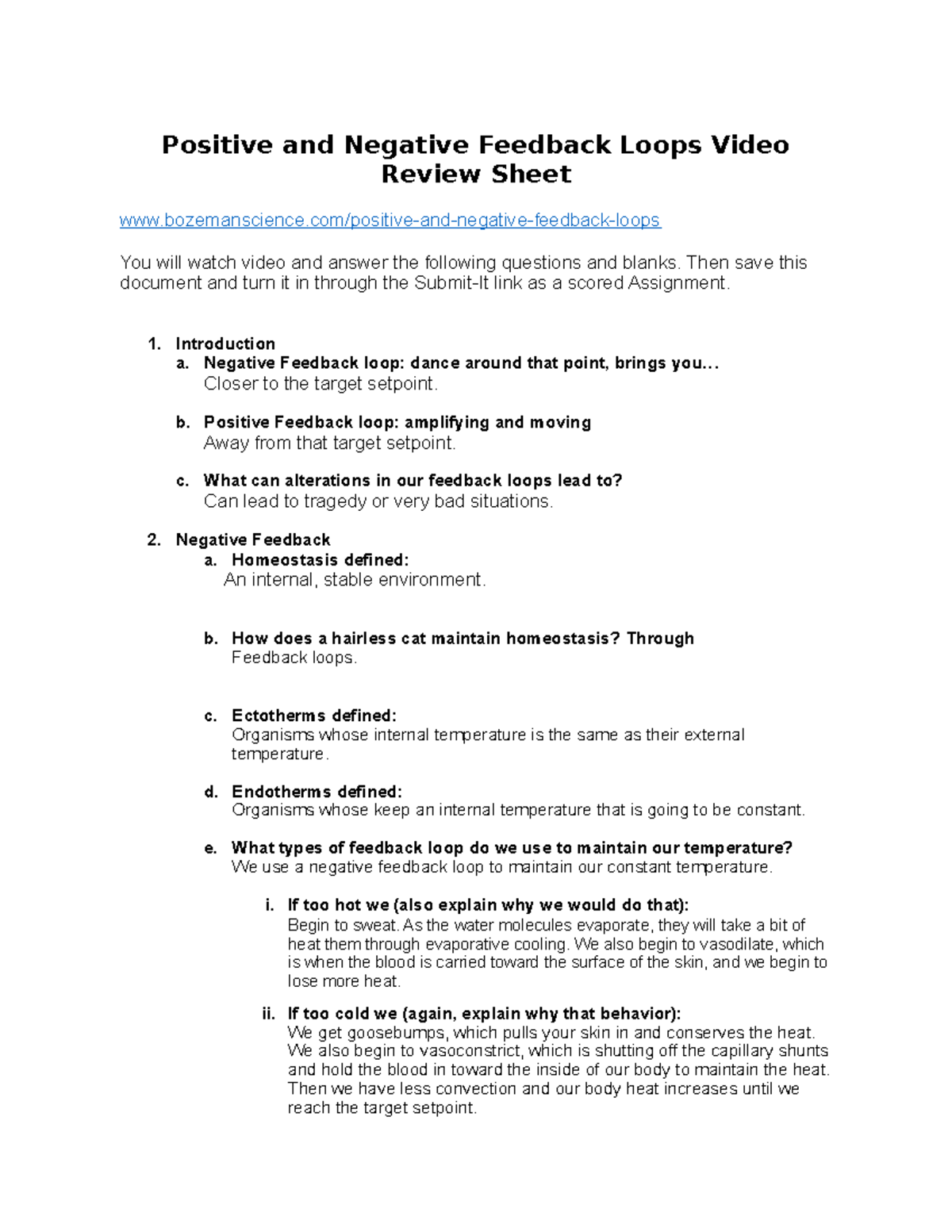 Lab 4, Part 1 - Positive and Negative Feedback Loops - Positive and ...