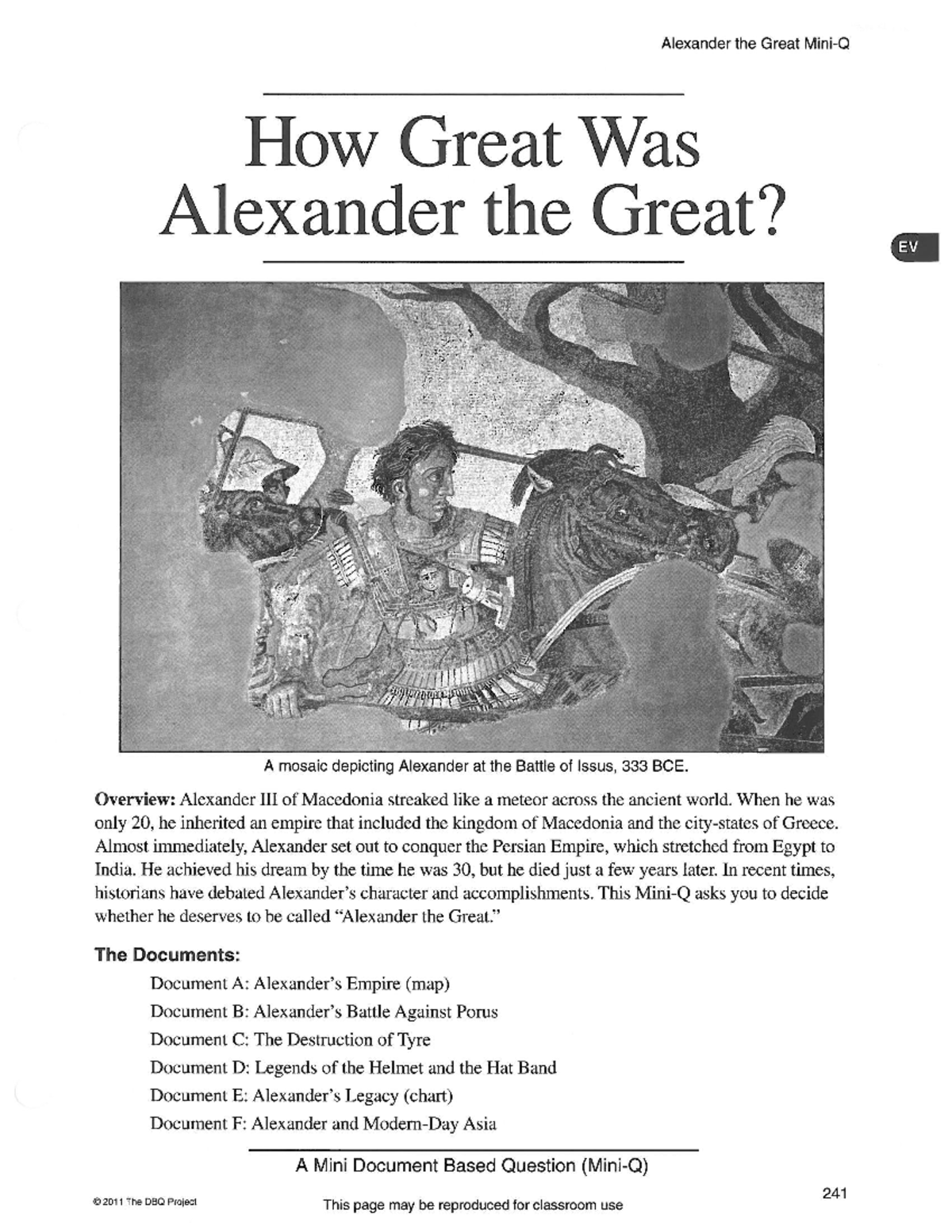 Alexander the Great DBQ Analysis: Evaluating His Legacy and Impact ...