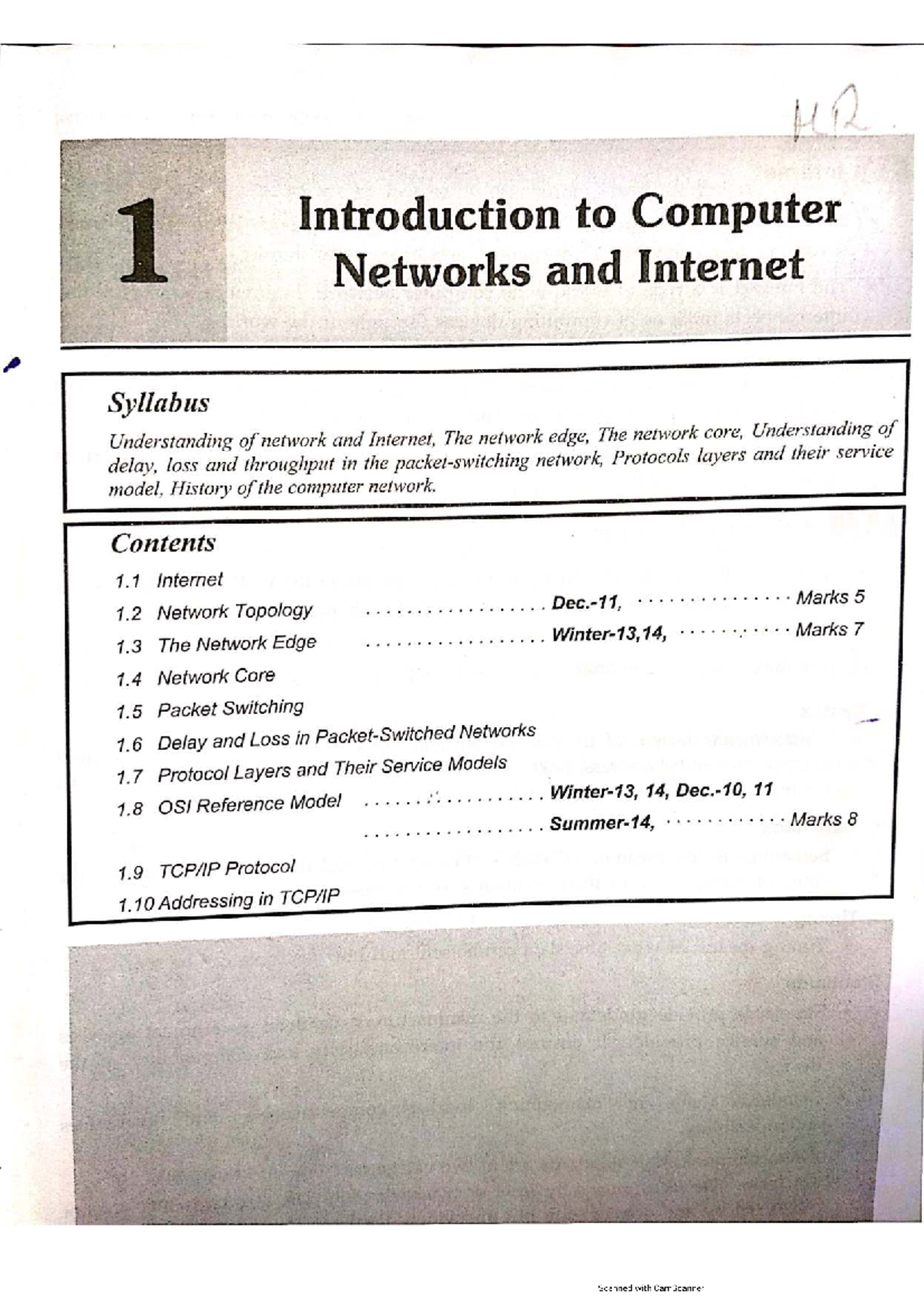 HR 1: Introduction to Computer Networks and Internet Syllabus - Studocu