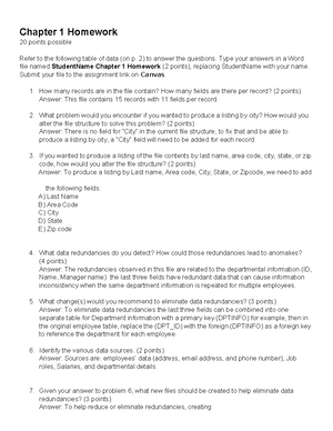 Chapter 1 Homework - How many records are in the file contain? How many ...