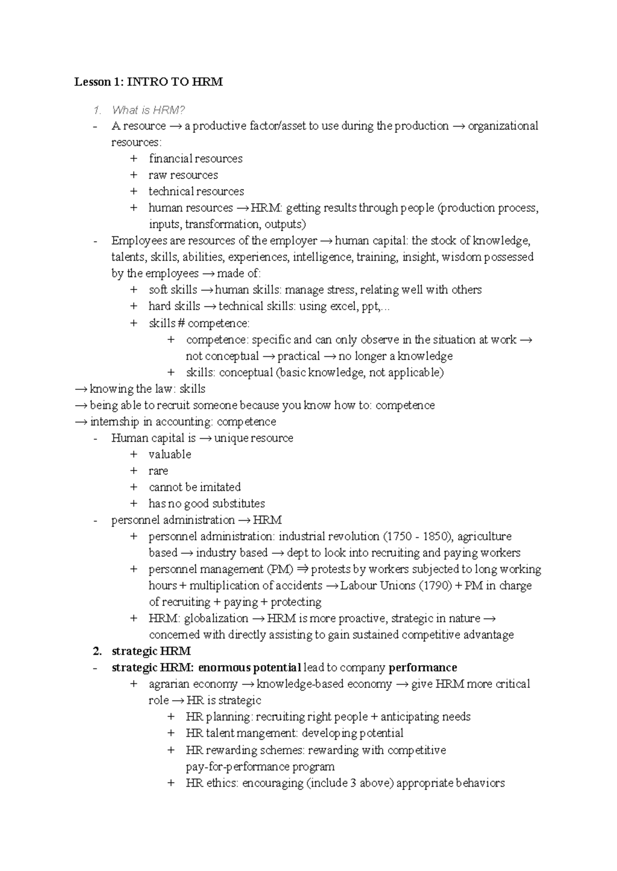 Lesson 1: Intro to HRM - Understanding Human Capital and Management ...