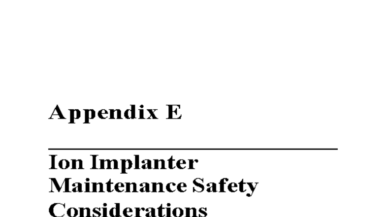 314 Semiconductor Industrial Hygiene Handbook: Ion Implanter ...