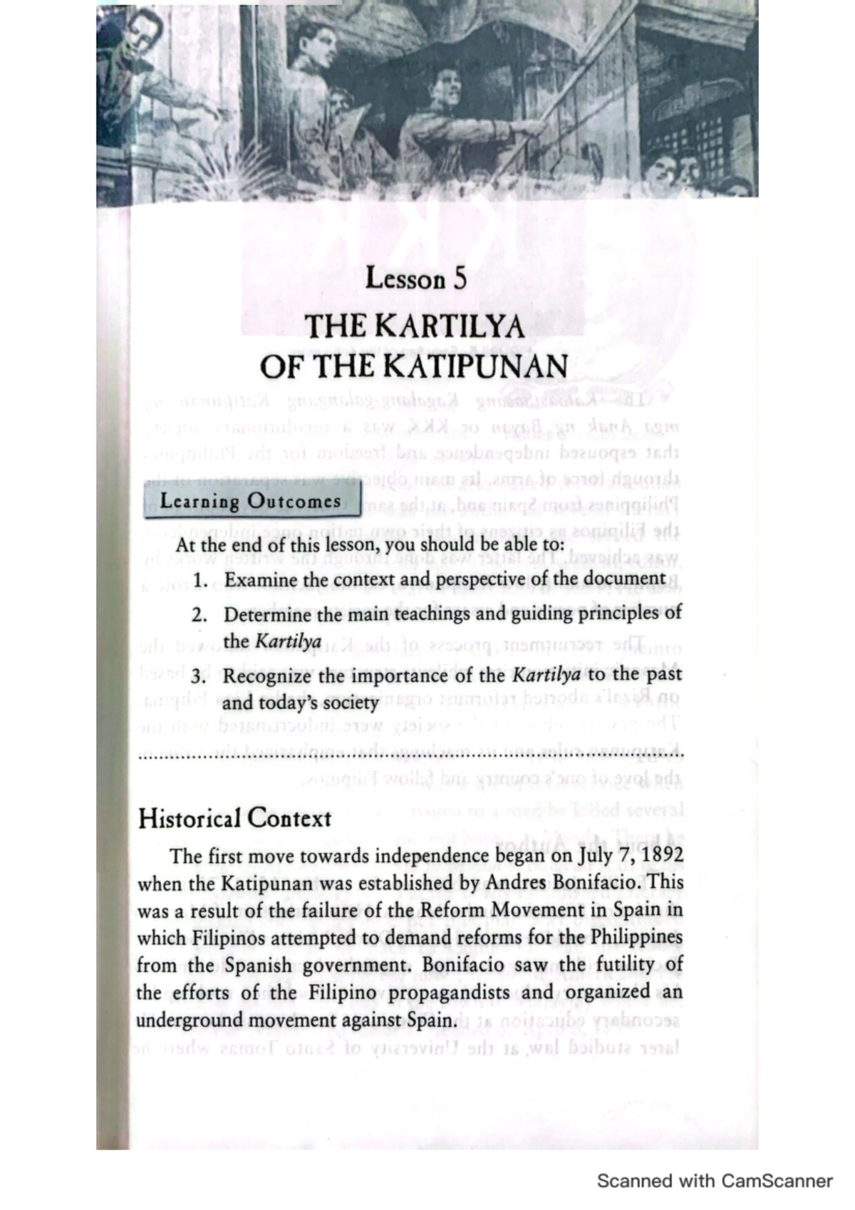 Lesson 5: The Teachings of the Kartilya ng Katipunan - Studocu