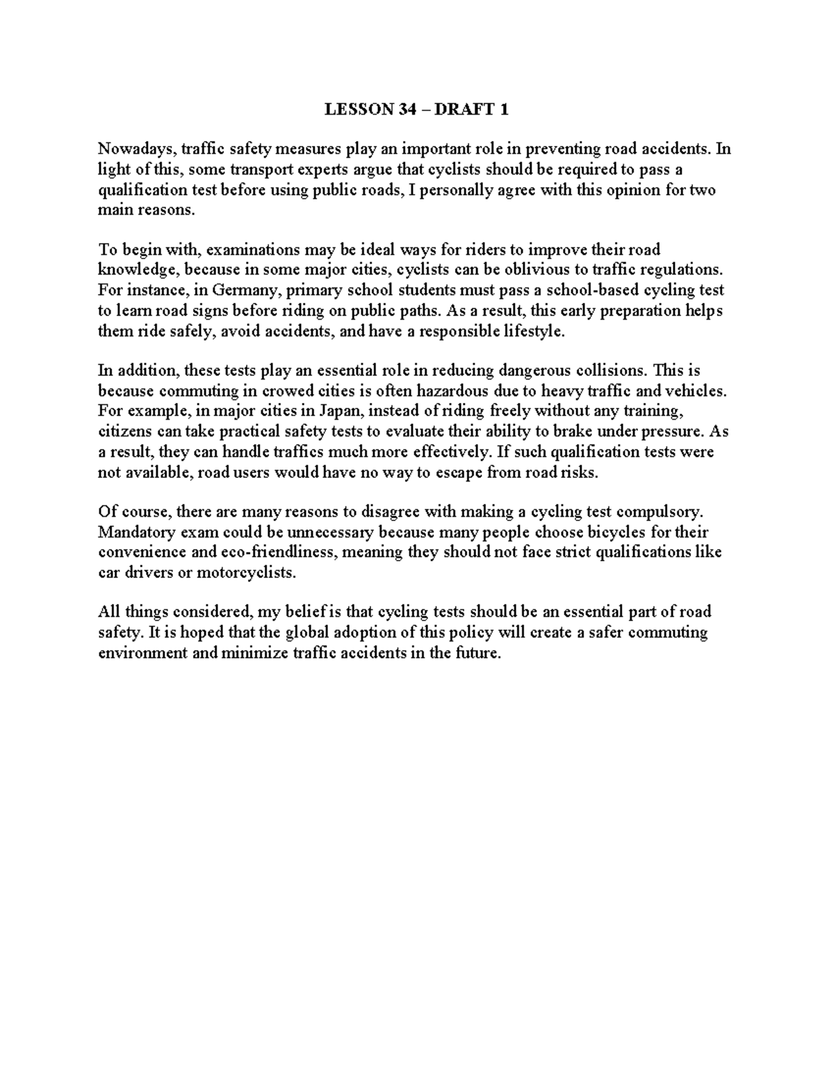 IELTS Part 2 Writing: The Importance of Cycling Qualification Tests ...