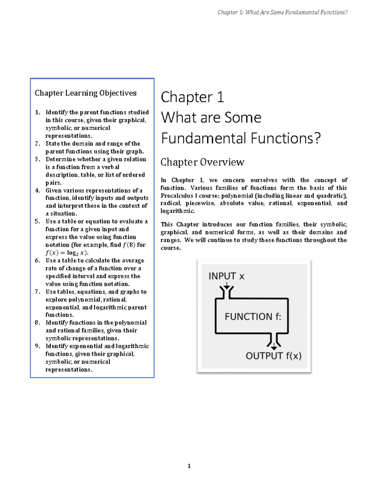 MTH 111Z Chapter 1: Exploring Fundamental Functions and Their ...