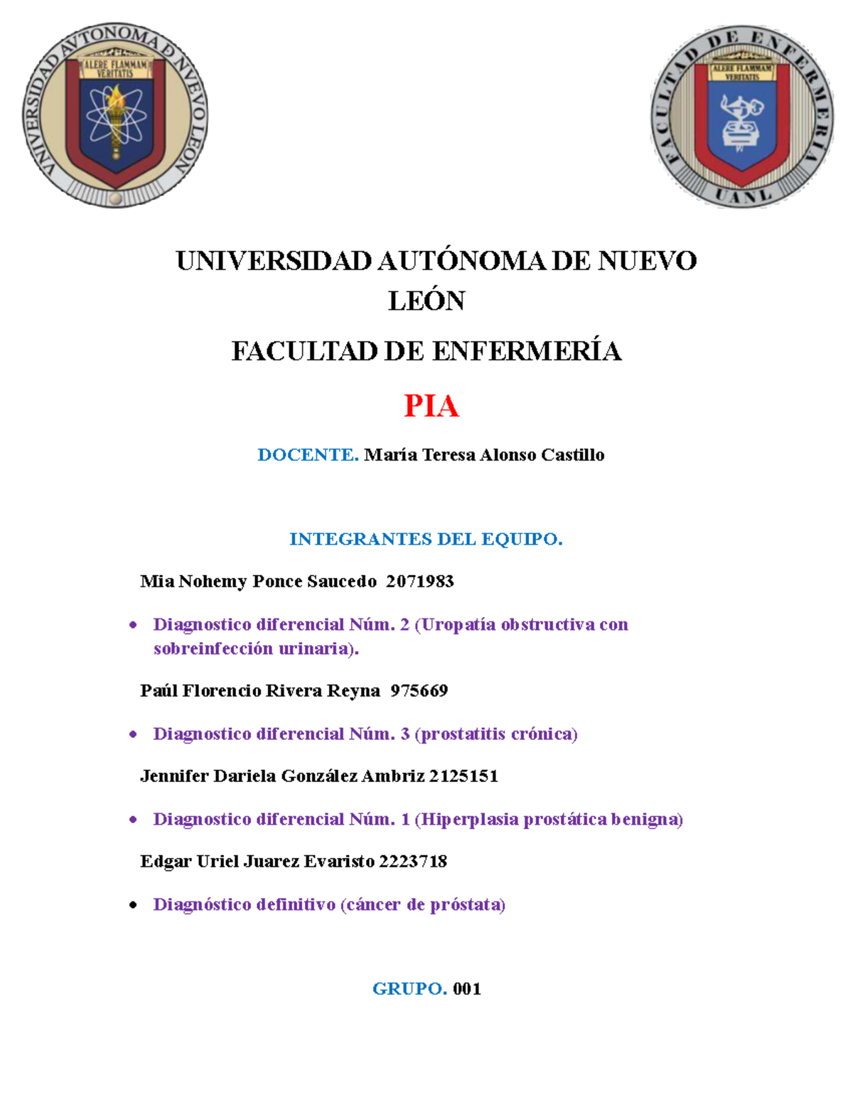 Diagnósticos Diferenciales en Cáncer de Próstata - PIA Patología 1 ...