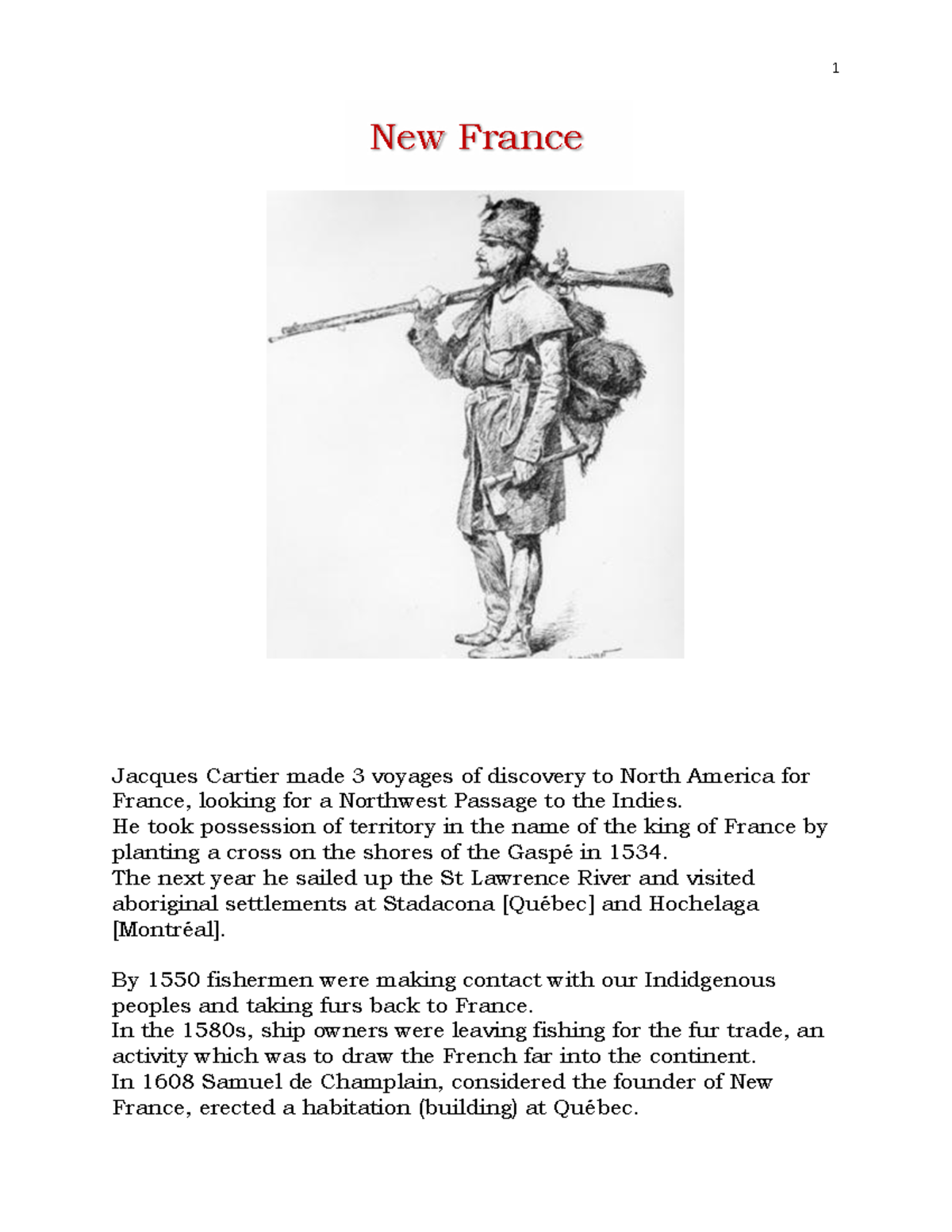 New France: The Fur Trade and Indigenous Alliances - Studocu