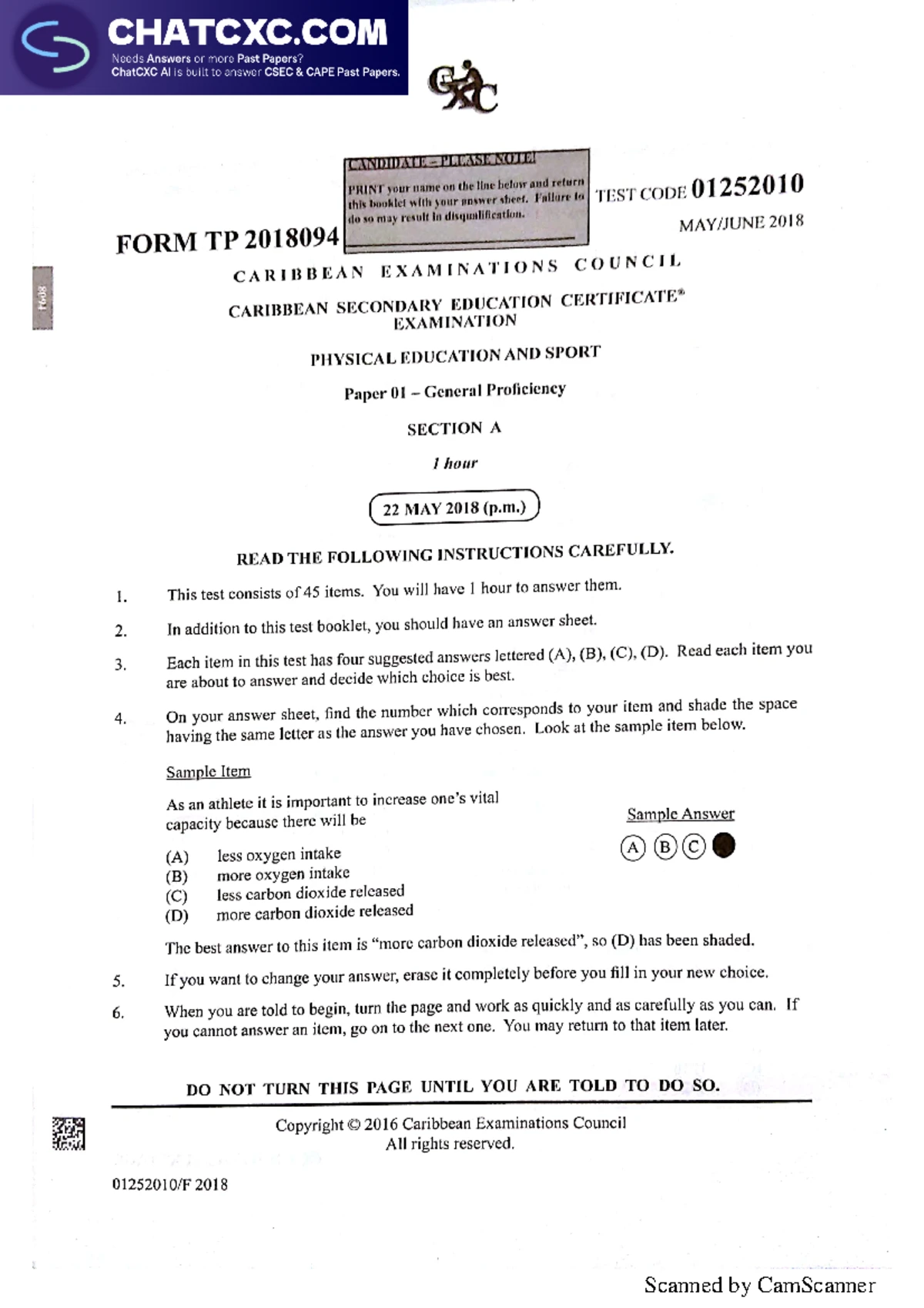 CSEC Social Studies P2 2023 - Studocu