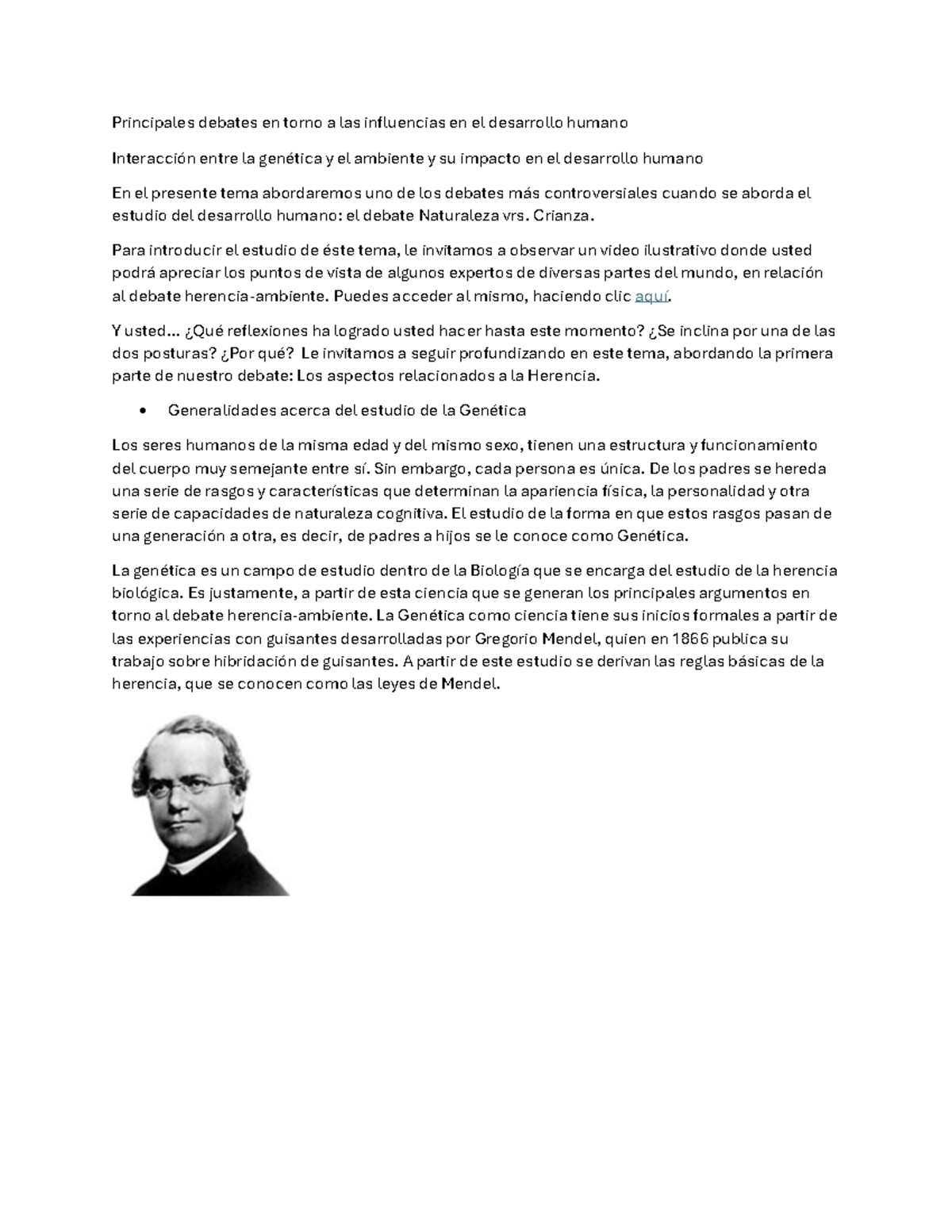 U1T3 - Principales Debates en Psicología del Desarrollo: Naturaleza vs ...