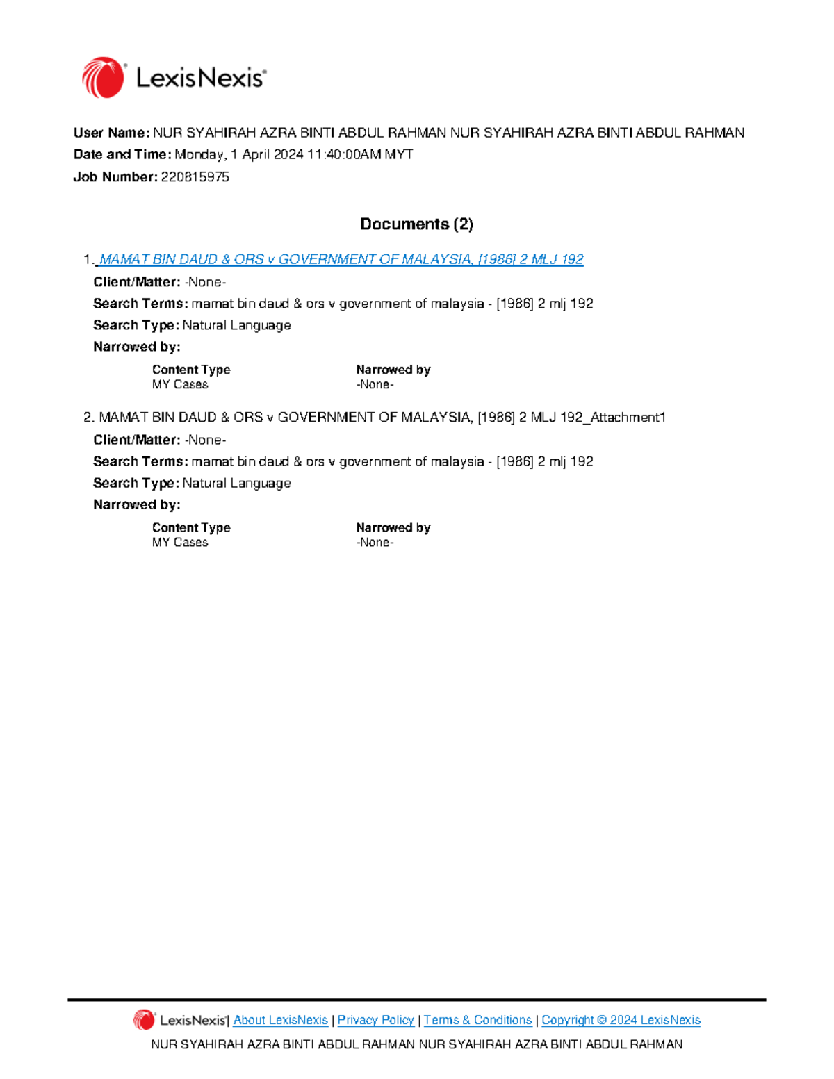 Mamat BIN DAUD & ORS v Government OF Malaysia, [1986] 2 - | About ...