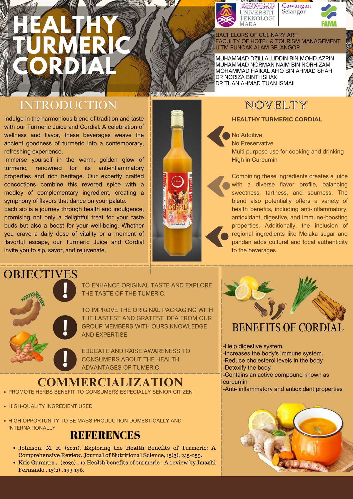 Healthy Turmeric Cordial - Bachelors of Culinary Art Project 20240106 ...