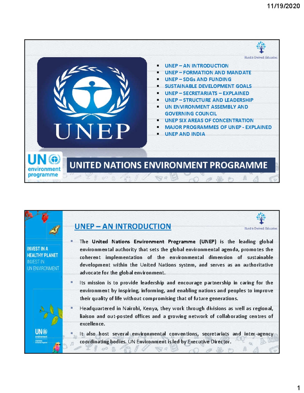 UNEP - Comprehensive Overview of the United Nations Environment ...