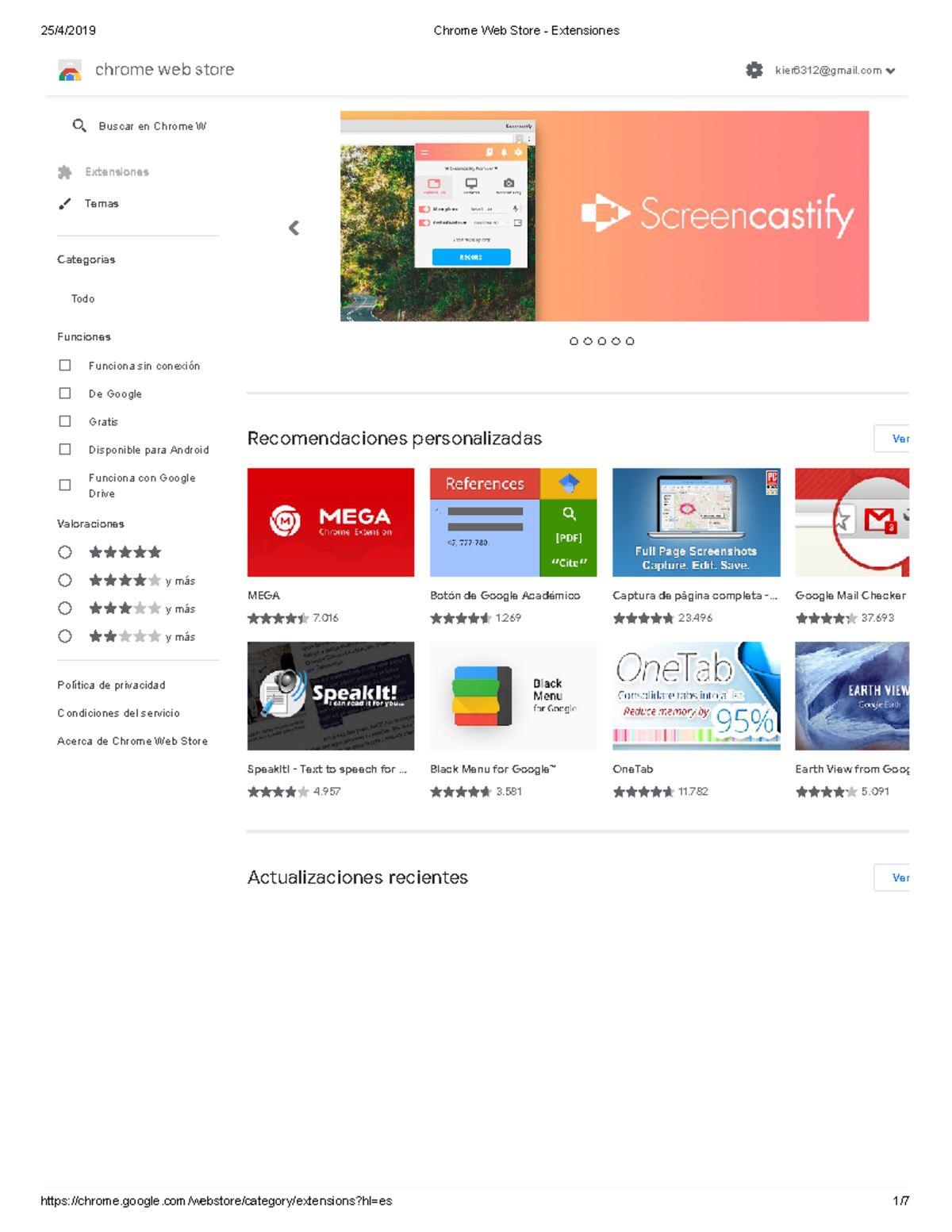 Chrome Web Store - Extensiones - 25/4/2019 Chrome Web Store ...