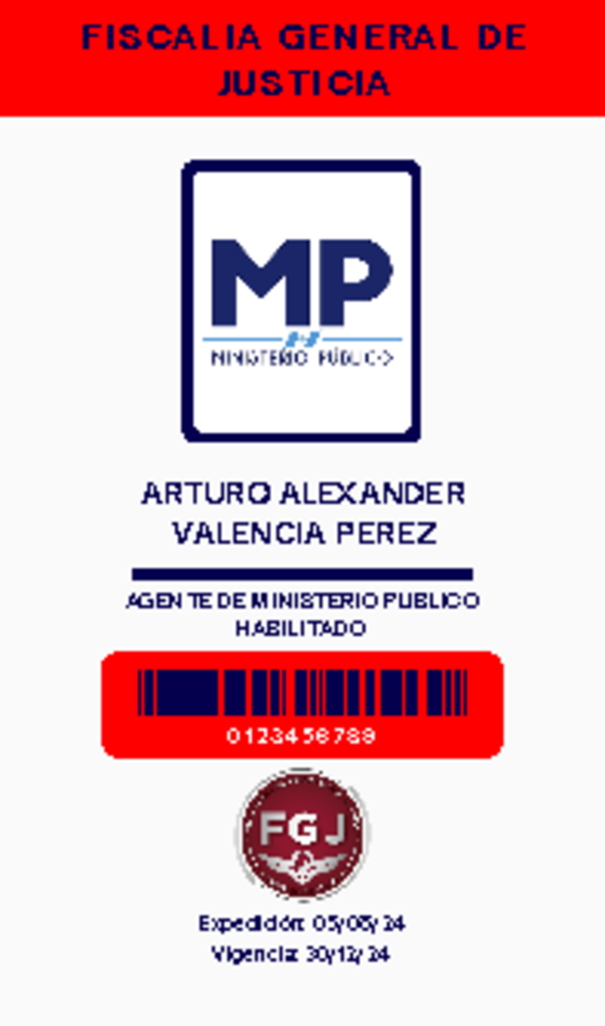 Credencial gafete - Relaciones Industriales - ARTURO ALEXANDER VALENCIA ...