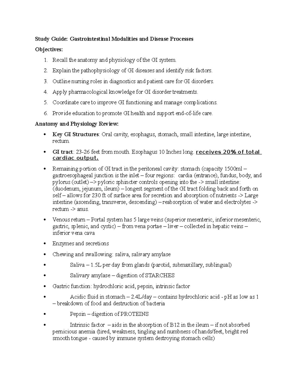 GI-Study Guide: NCLEX Questions on Gastrointestinal Disorders and Care ...