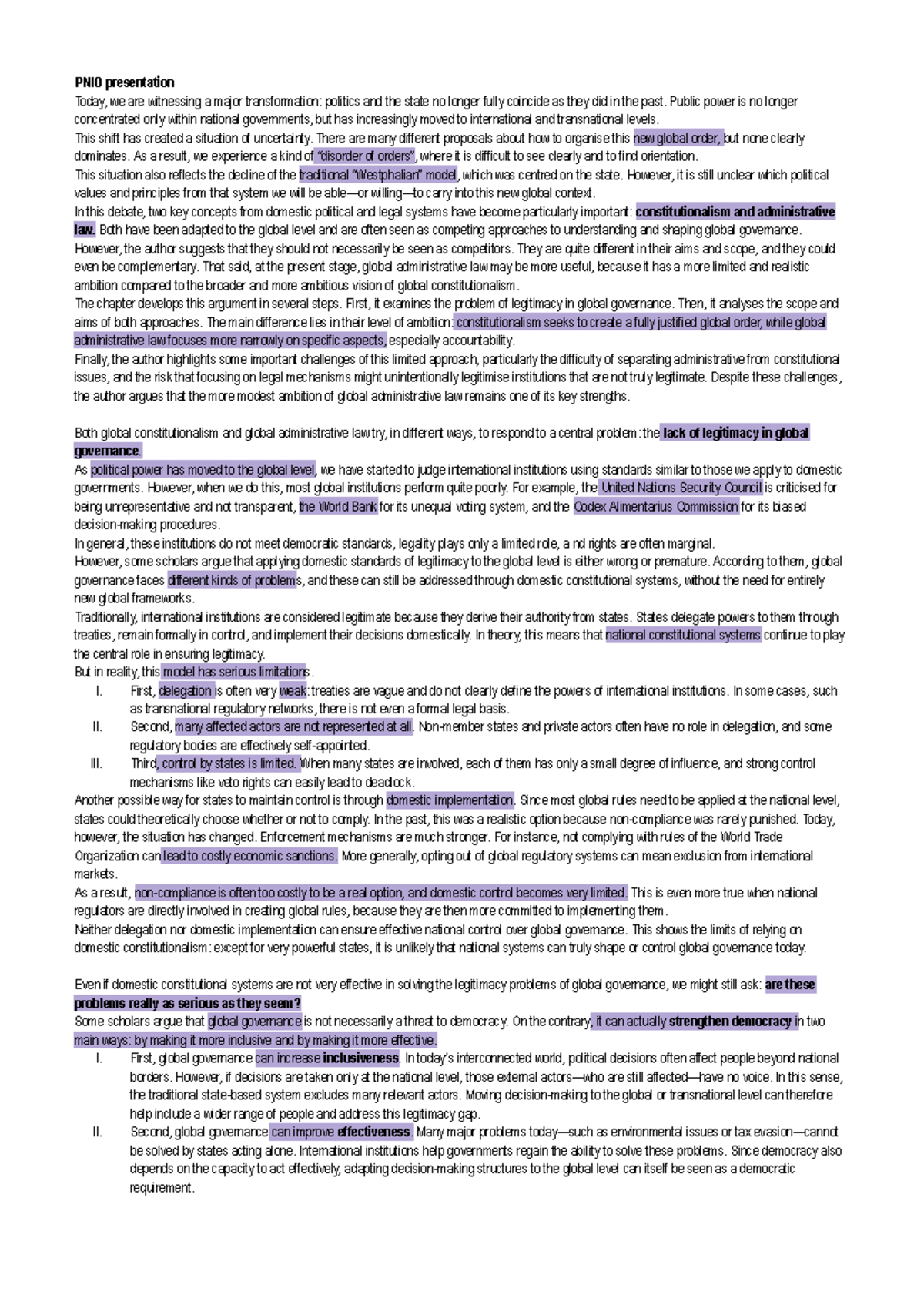 PNIO Presentation: The Legitimacy of Global Governance and ...