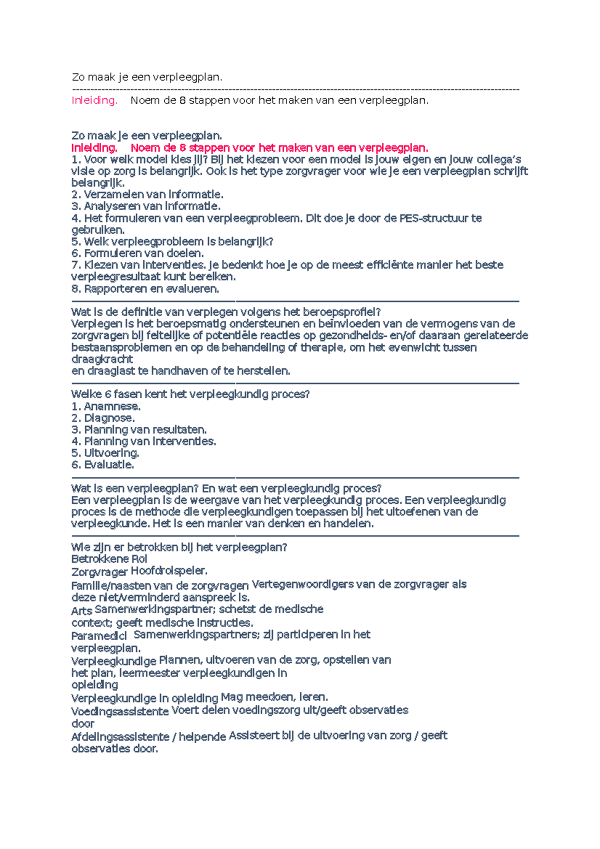 Verpleegplan Opstellen: 8 Stappen en Proces Uitgebreid uitgelegd ...