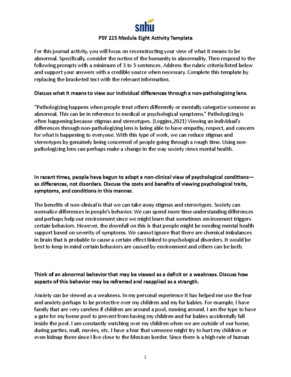 PSY 215 Module Eight Activity 8- Research Investigation Progress Check ...