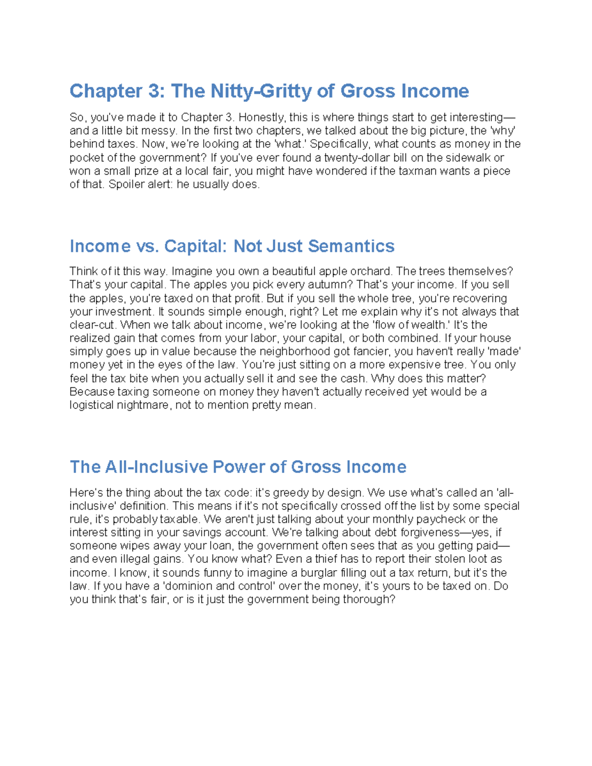 Chapter 3: Understanding Gross Income and Its Tax Implications - Studocu