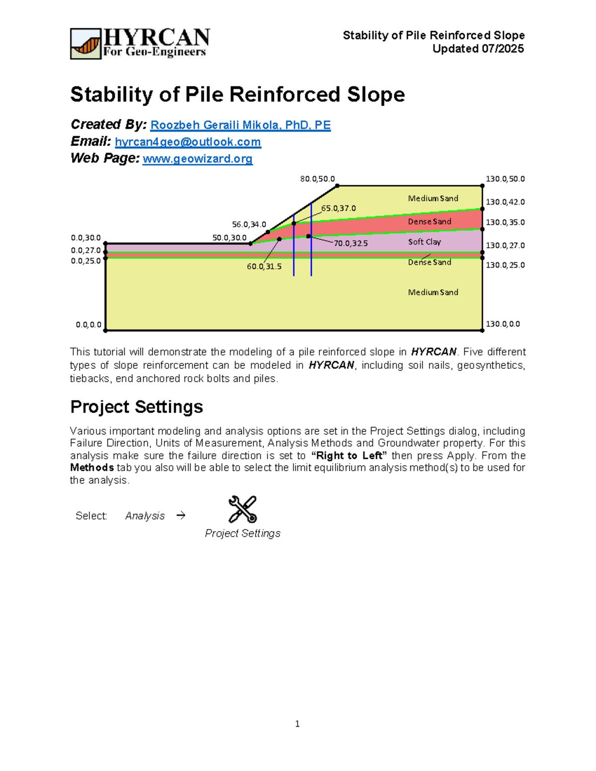 Tutorial 07: Stability Analysis of Pile Reinforced Slope in HYRCAN ...