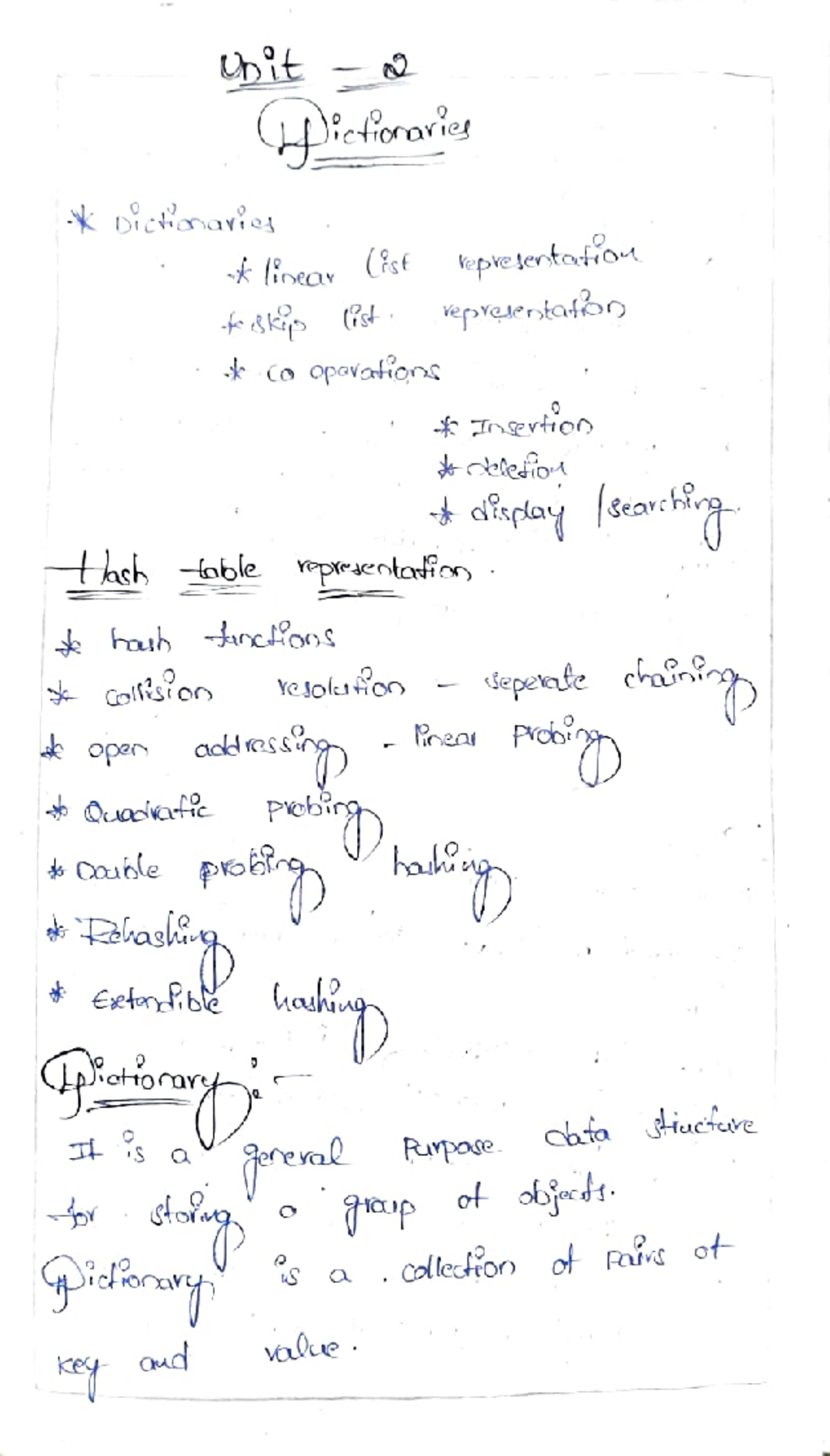 DS UNIT II - Advanced Data Structures and Hashing Techniques - Studocu