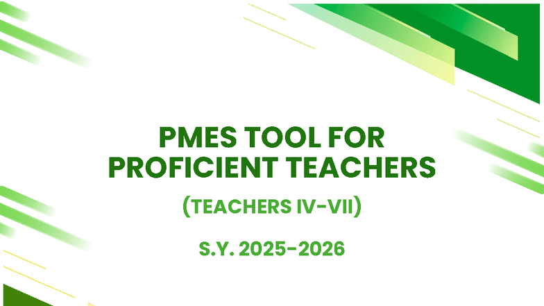 Annex C-2 PMES Tool for Proficient Teachers (TIV-TVII) - Studocu