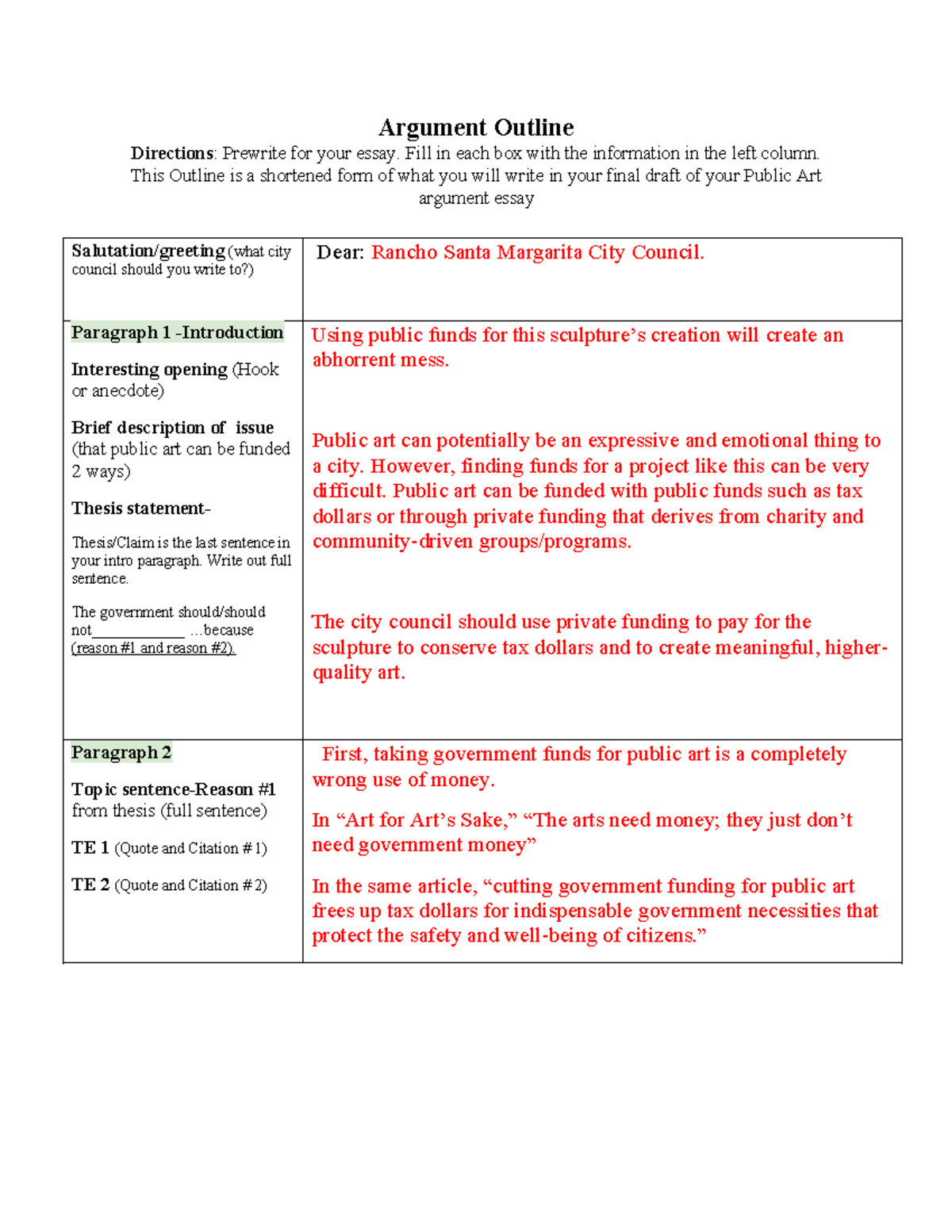 CC - Argument Outline Public Art Cast 2025 - Argument Outline ...