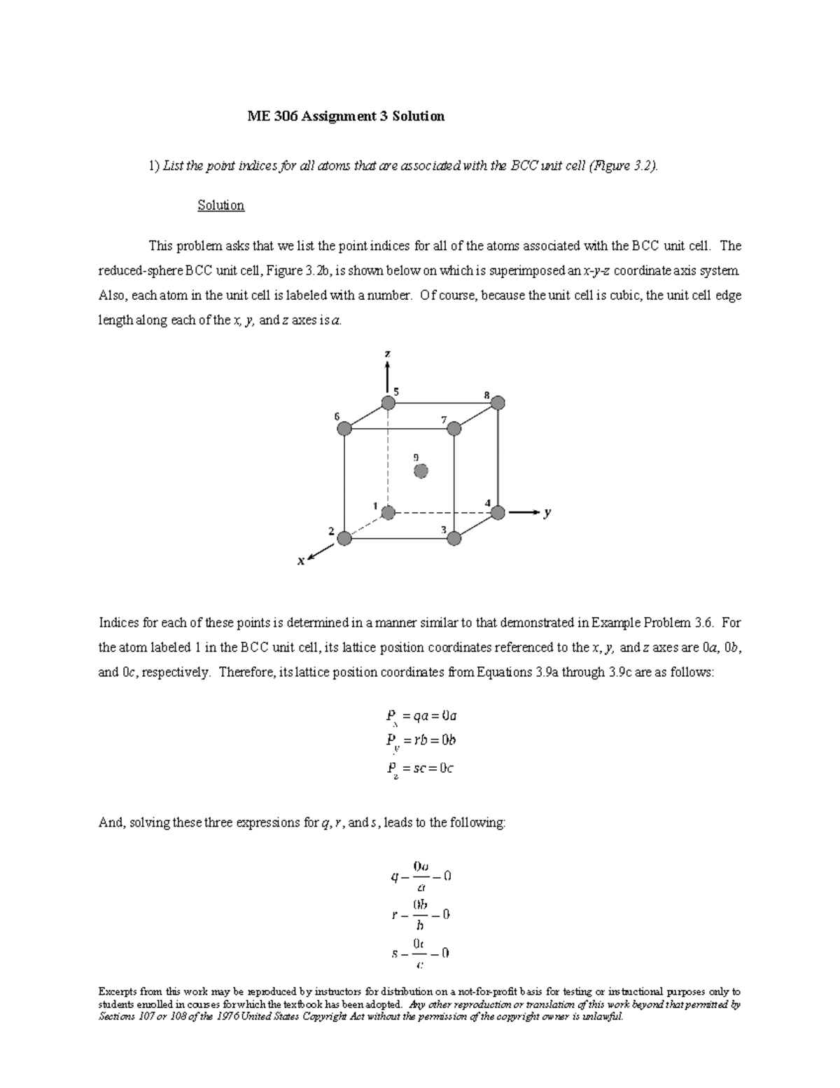 ME 306 Homework #3 Solutions - BCC & Tetragonal Crystal Analysis - Studocu