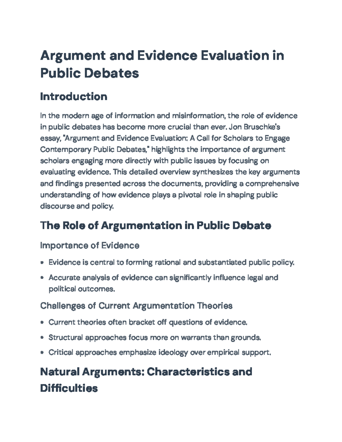 Evaluating Evidence in Public Debates: Insights from Jon Bruschke's ...