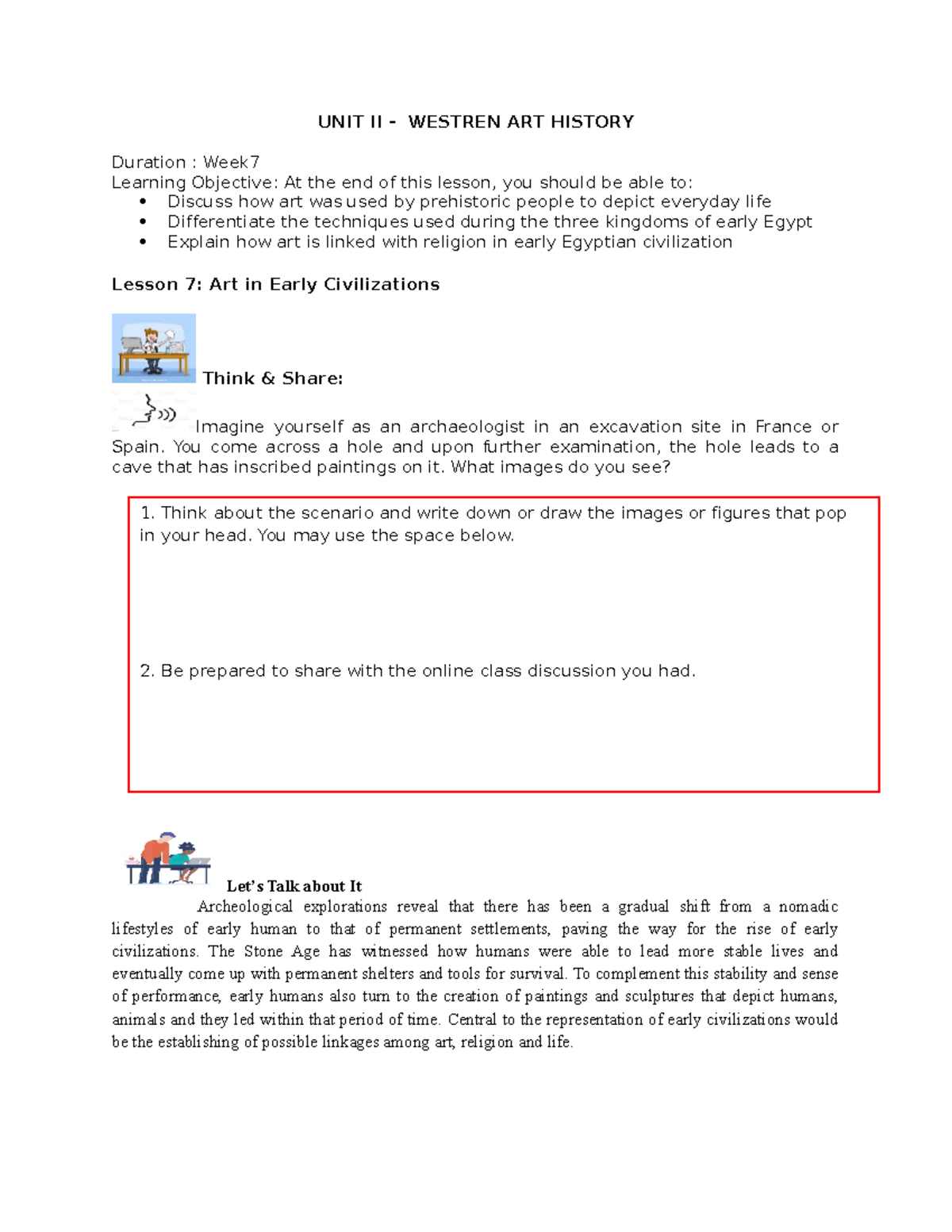 ART-APP - Lesson - UNIT II - WESTREN ART HISTORY Duration : Week ...